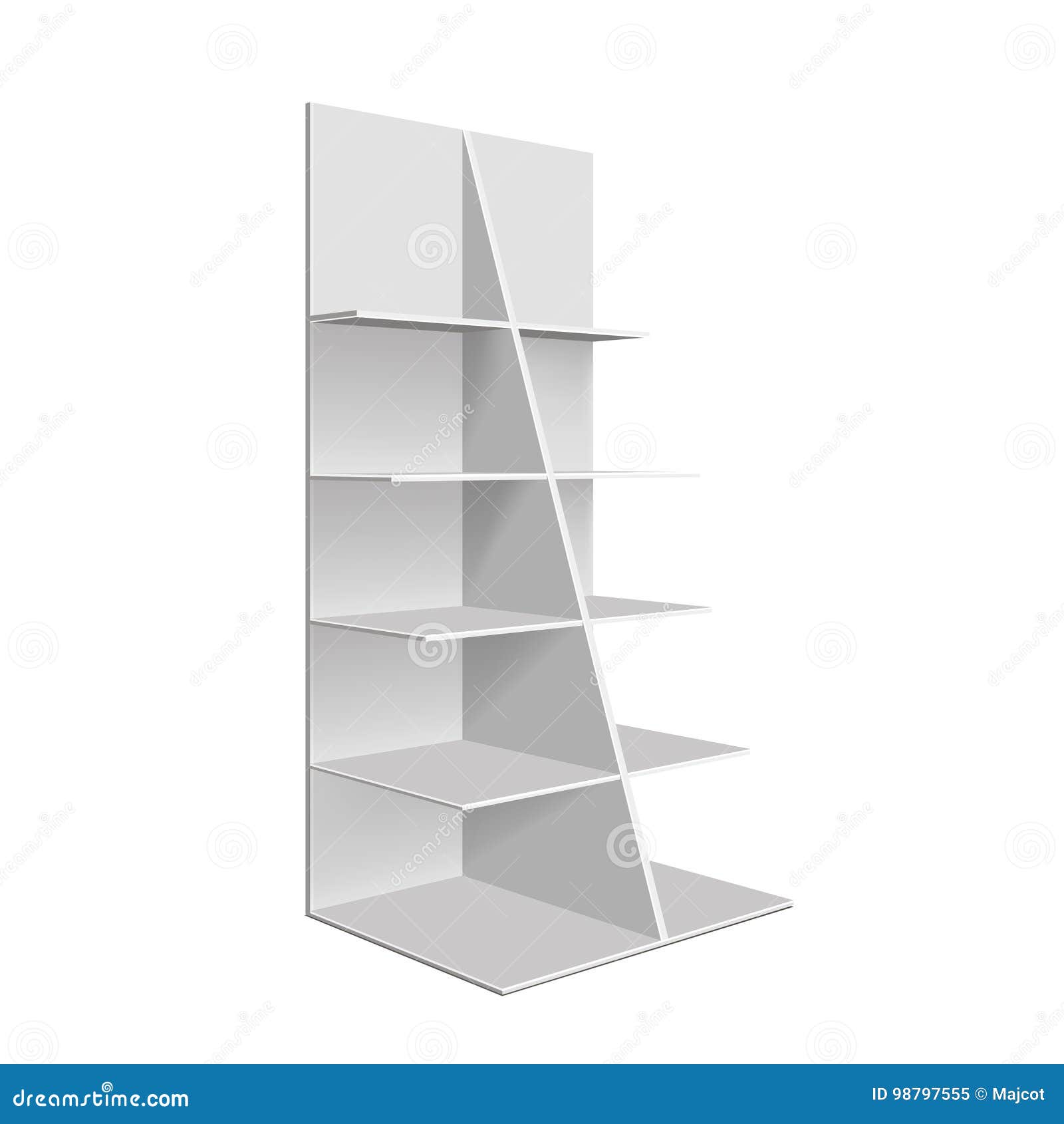 Empty Showcase. Illustration Isolated on White Background Stock Vector ...