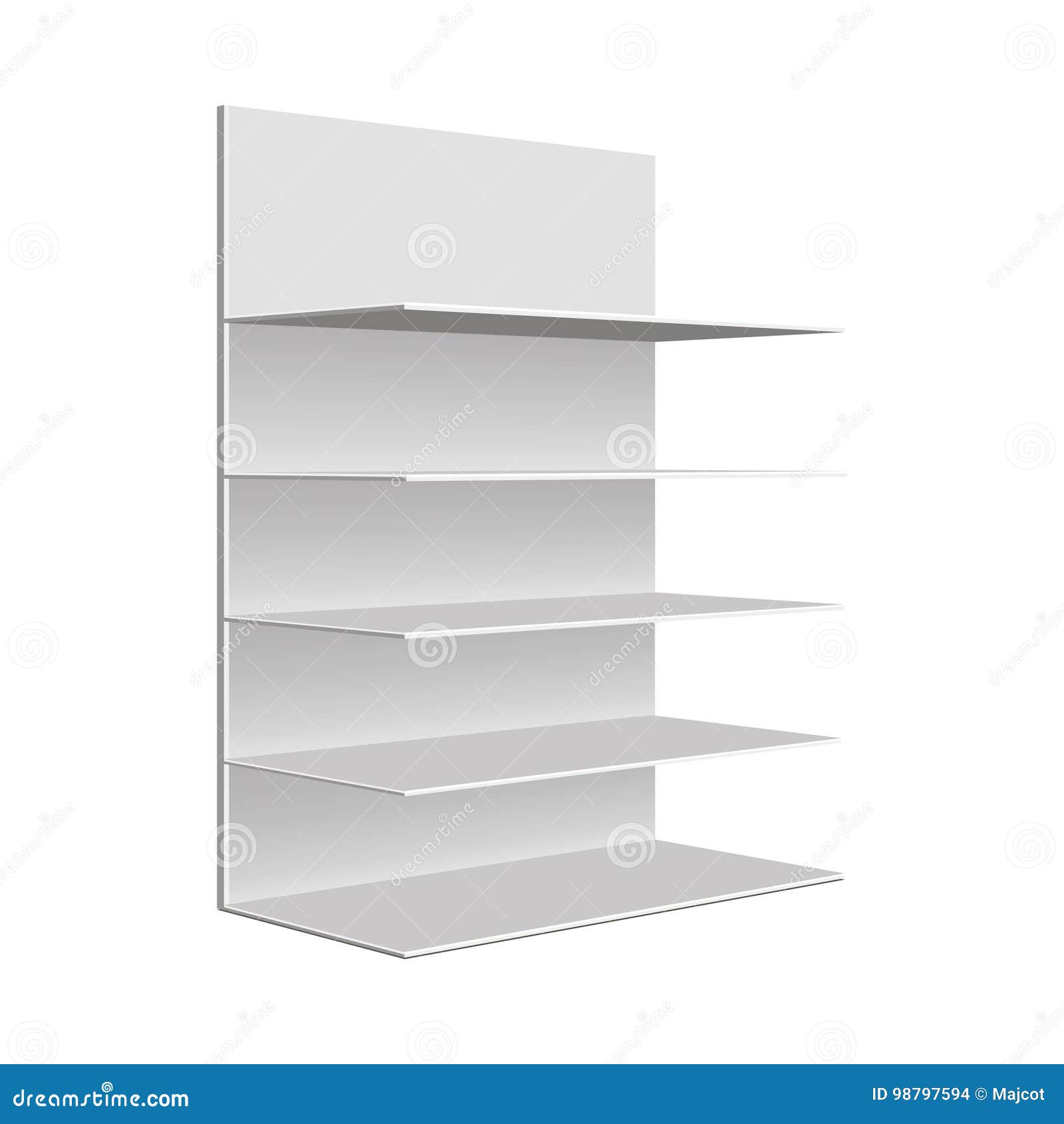 Empty Showcase. Illustration Isolated on White Background Stock Vector ...