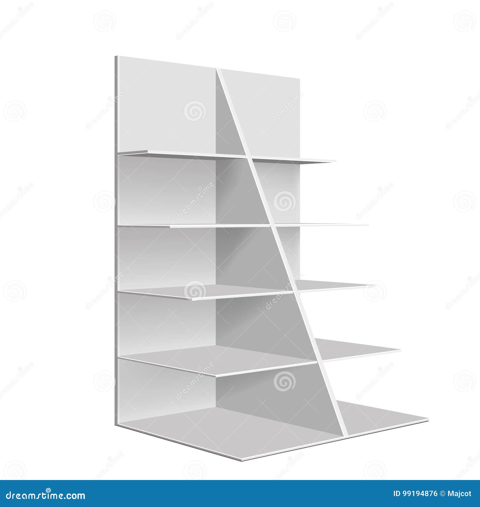 Empty Showcase. Illustration Isolated on White Background Stock Vector ...