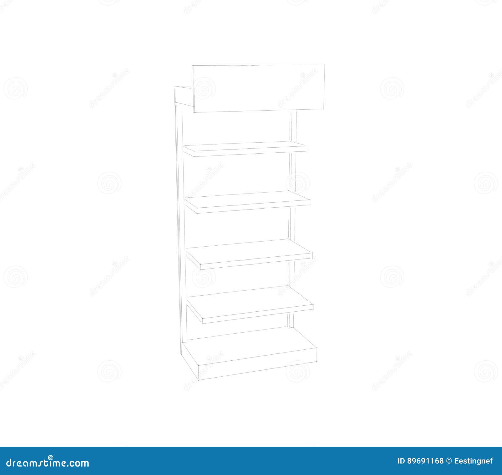Empty Showcase. Isolated on White Background Stock Illustration ...