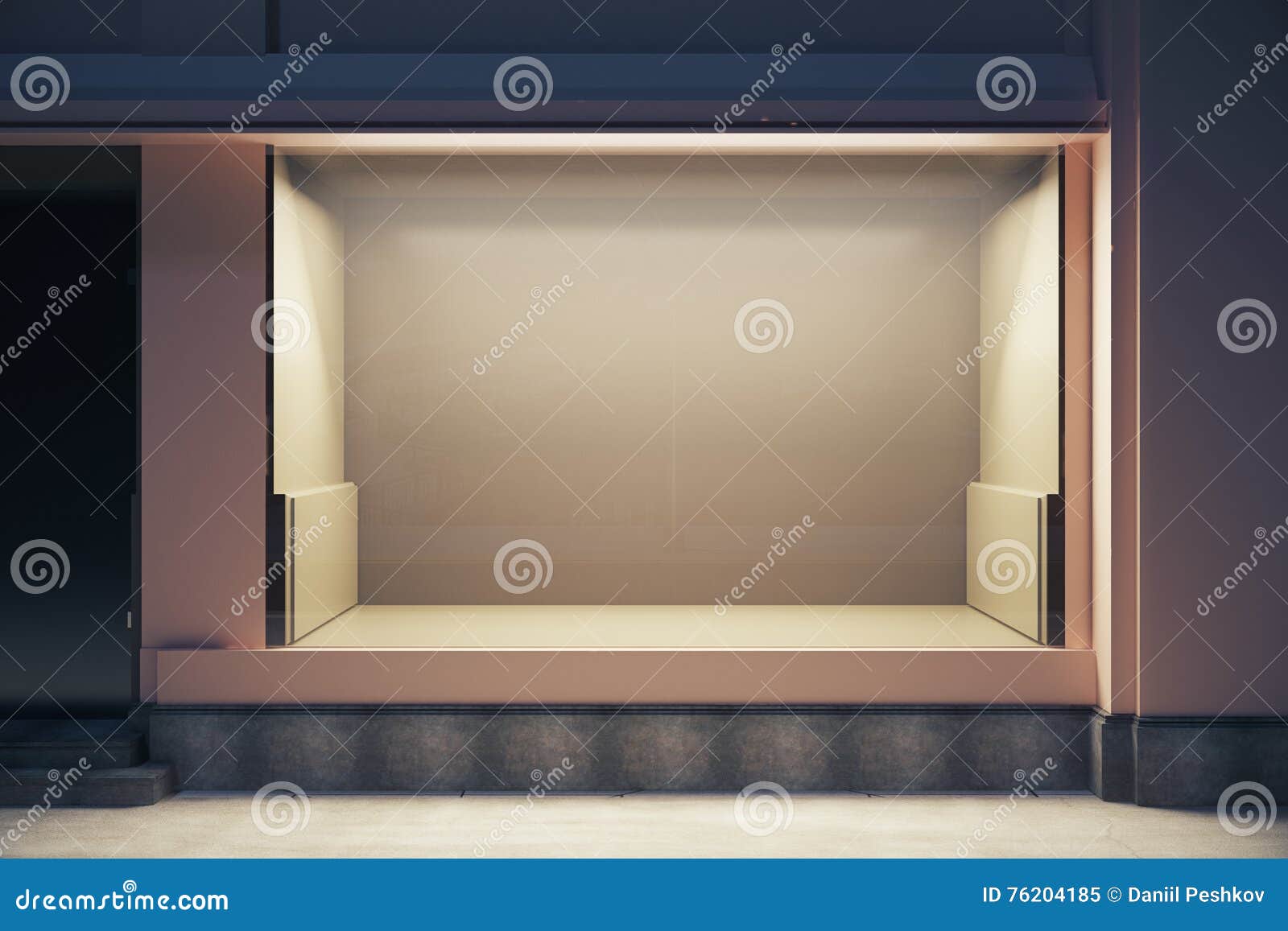 Empty showcase at night stock illustration. Illustration of ...