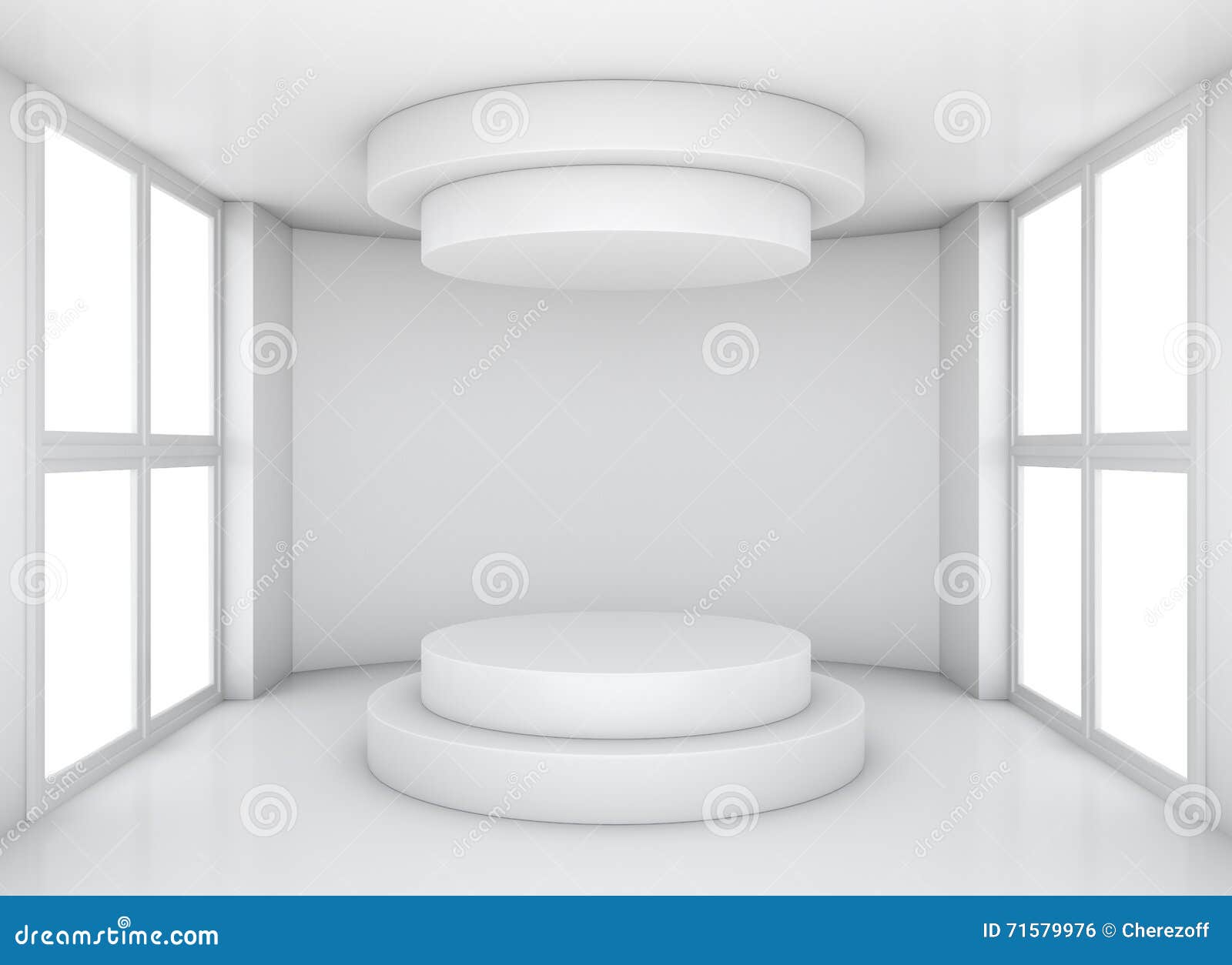 Empty Showcase in White Room with Window Stock Illustration ...
