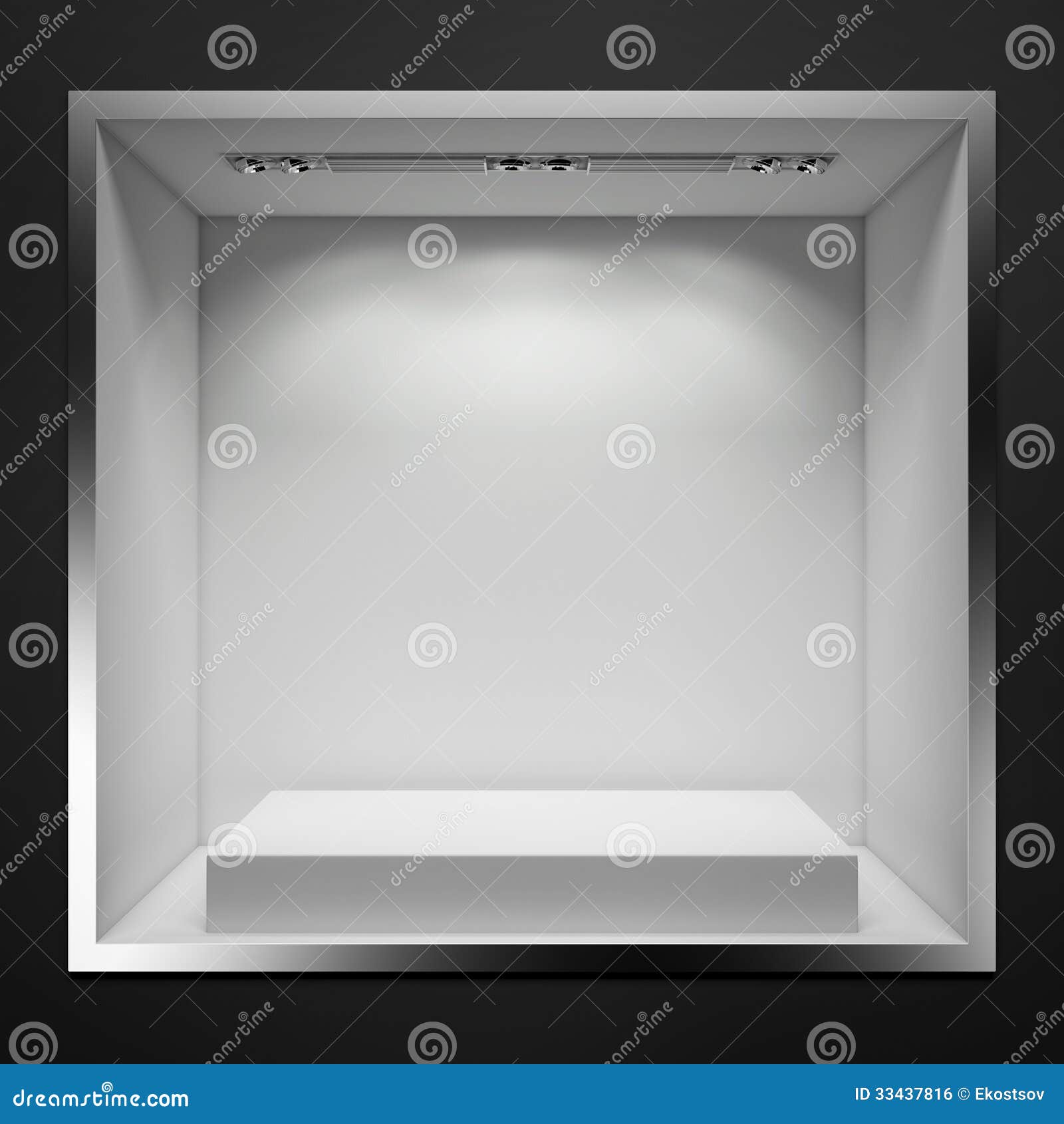 Empty Showcase Mockup For Shop, Museum Or Gallery. Exposition Stand ...