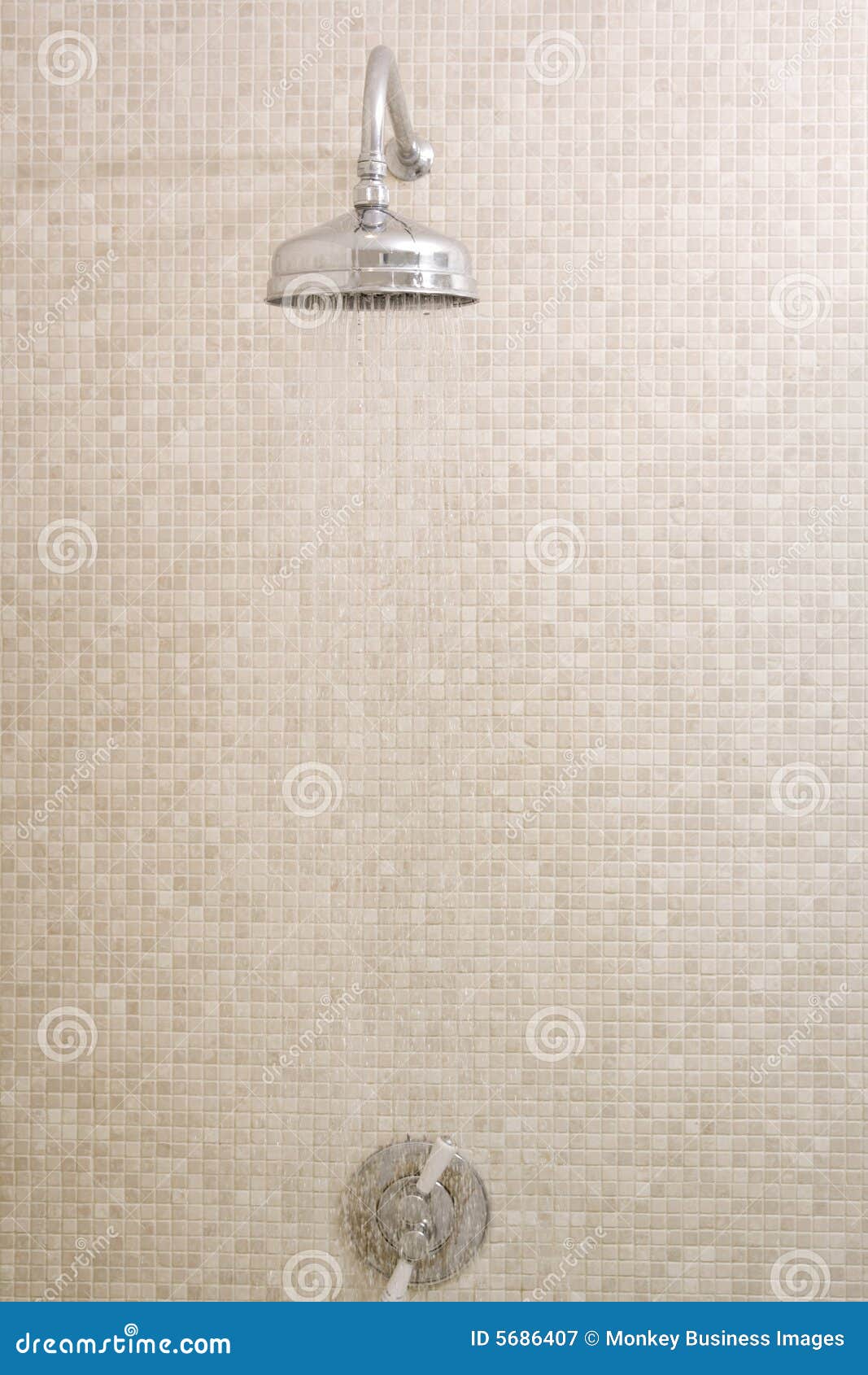 Empty Shower with Running Water Stock Image - Image of furniture, water ...