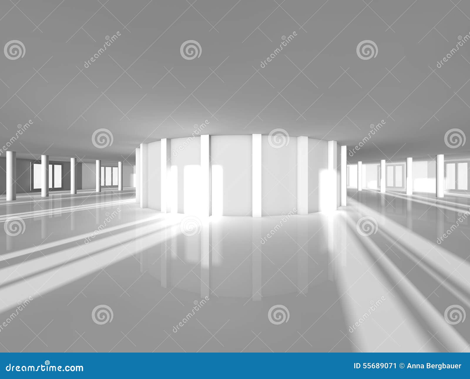 Empty Showroom 3D Rendering Stock Image - Image of construction, design ...