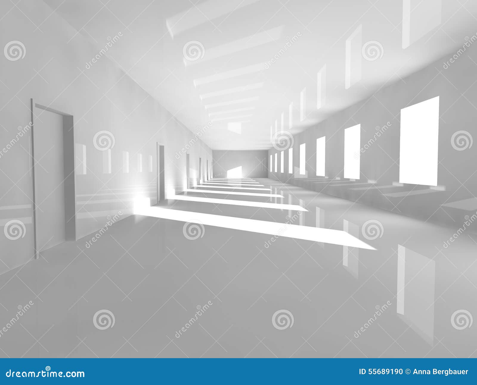Empty Showroom 3D Rendering Stock Photo - Image of platform, empty ...