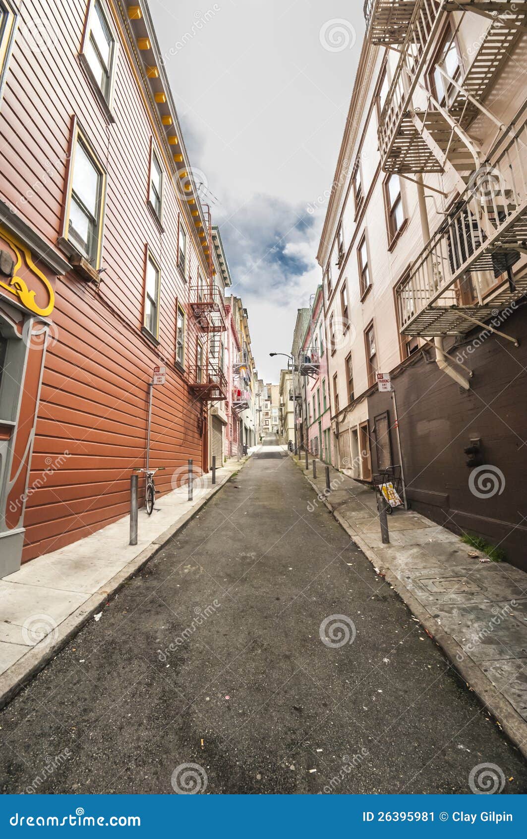 Empty Side Street stock image. Image of wide, escape - 26395981
