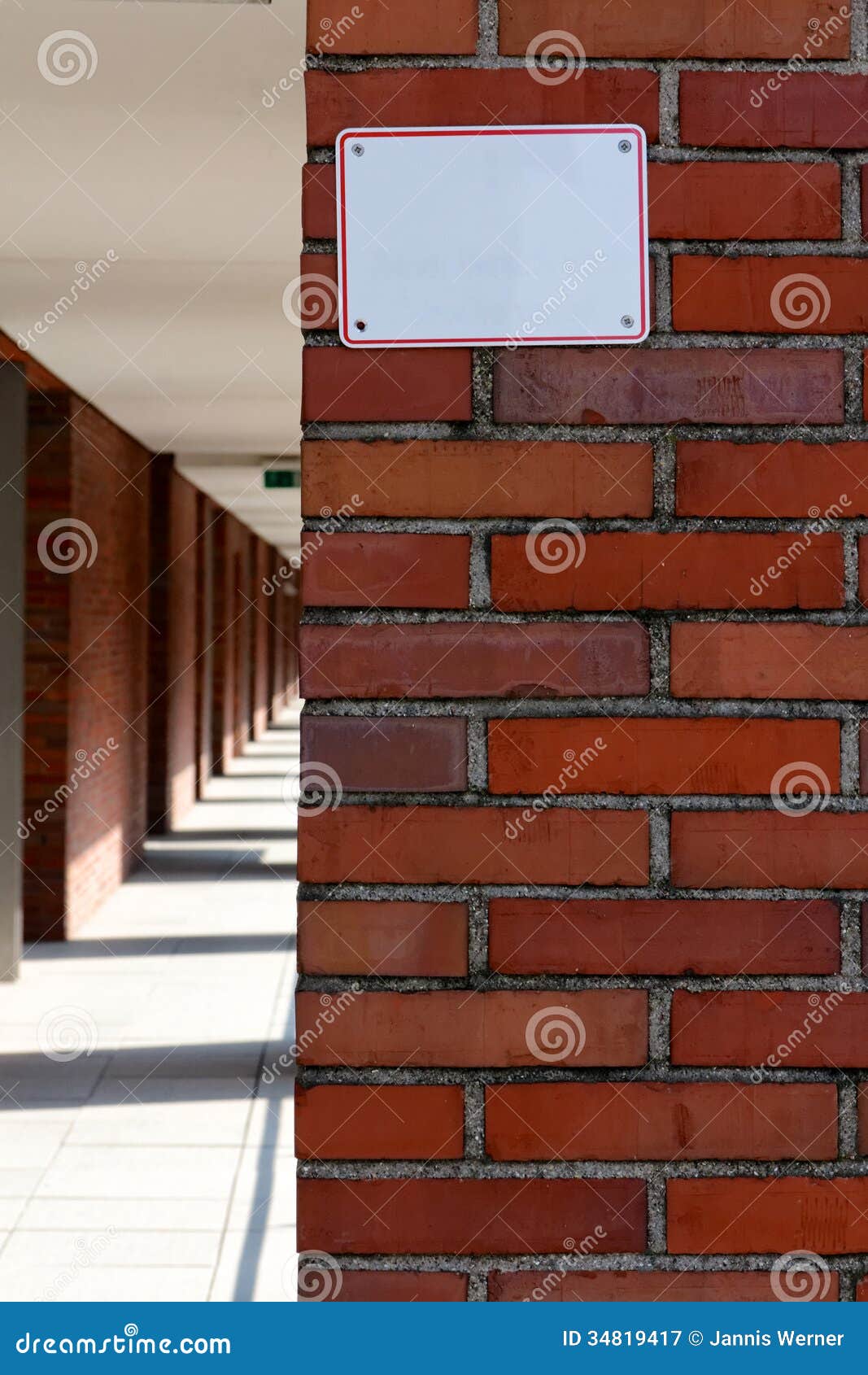 Empty Sign on Brick Wall stock image. Image of warning - 34819417