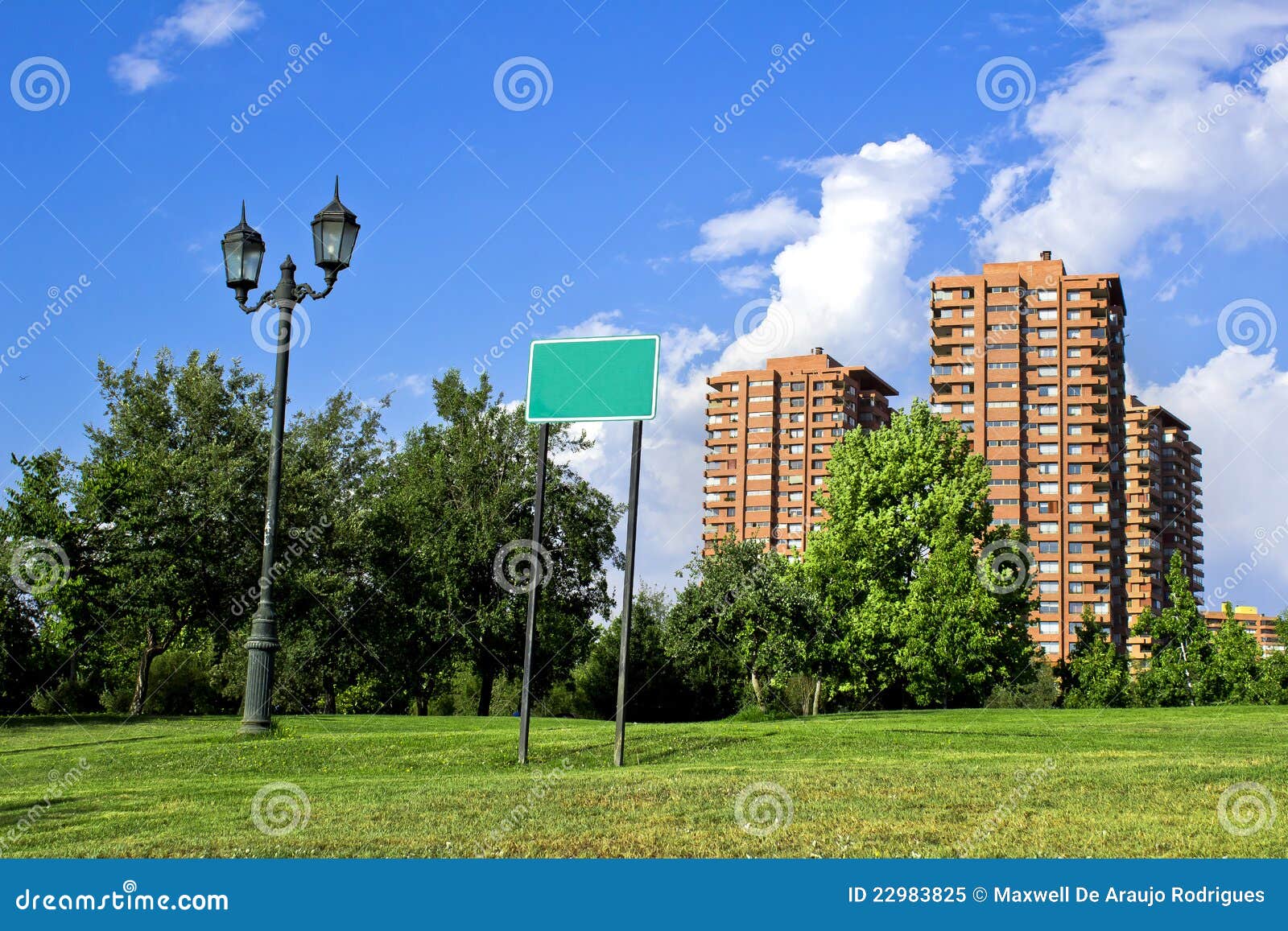 Empty Sign in Front of Buildings Stock Image - Image of home ...