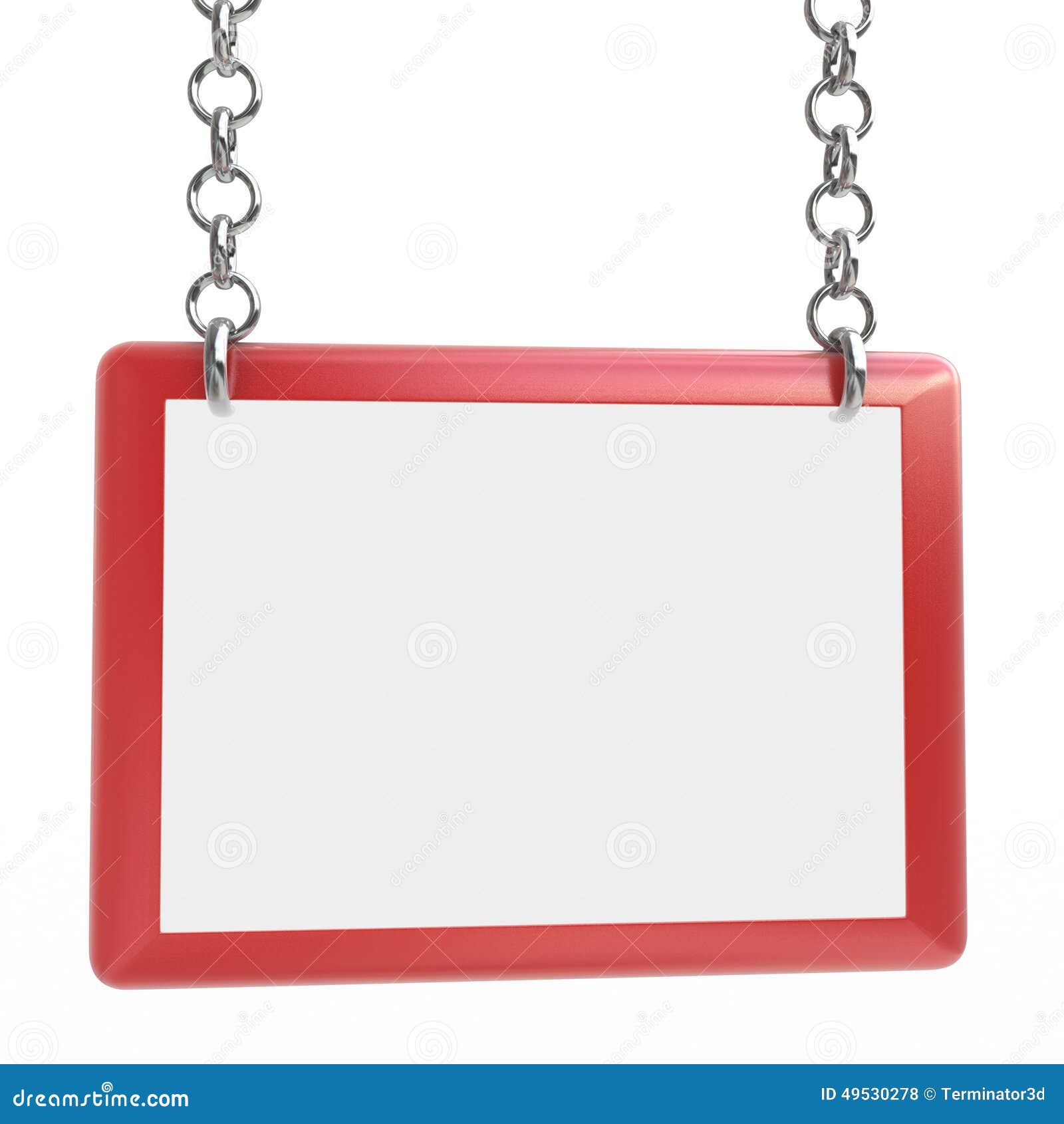 Empty Signboard Hanging on Brass Chains Stock Illustration ...