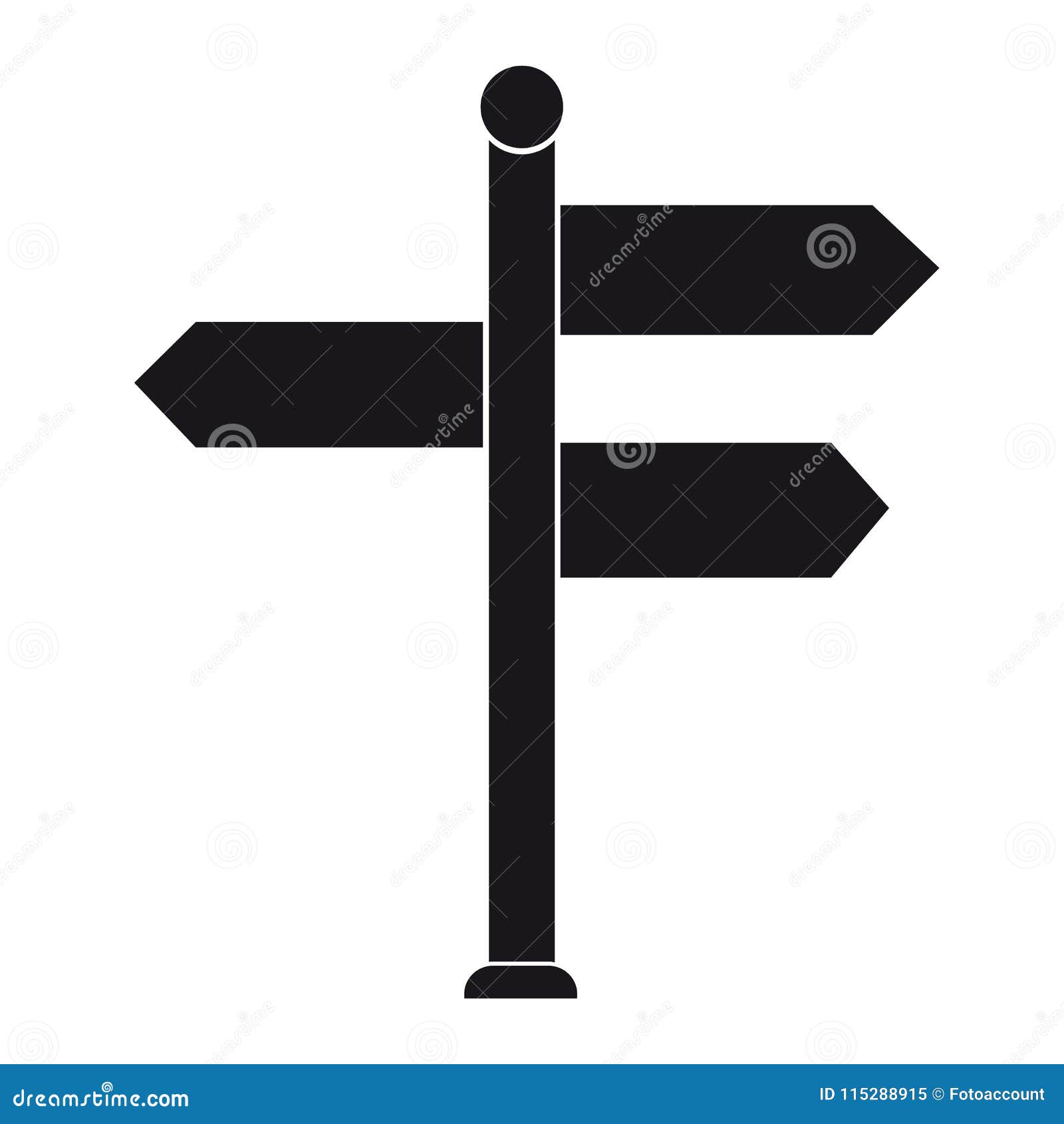 Empty Signpost Icon - Vector Illustration - Isolated on White Stock ...