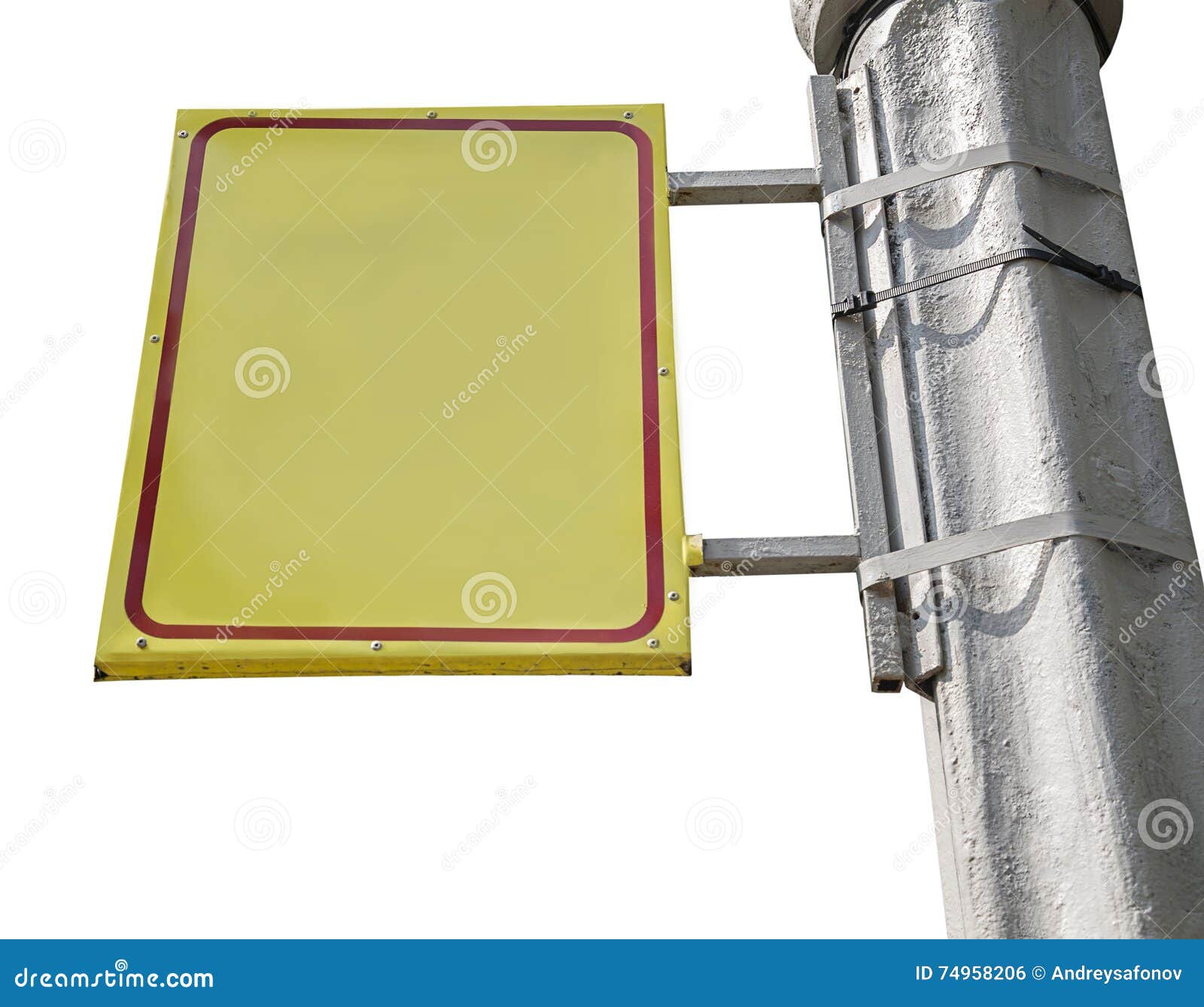 Empty Signpost Isolated on White Background Stock Photo - Image of ...
