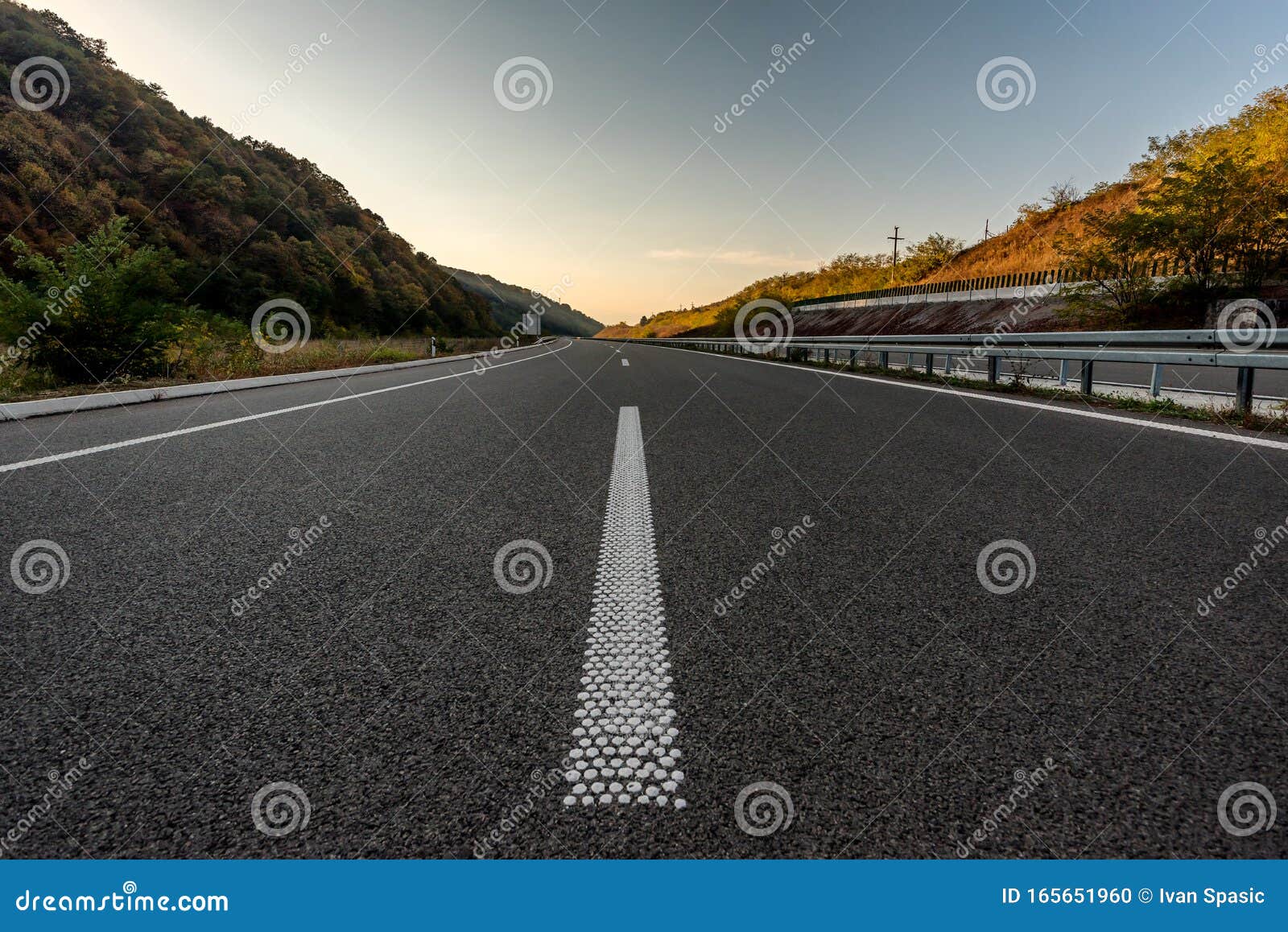 Empty Silent Highway Road Close Up Stock Photo - Image of motion, blue ...