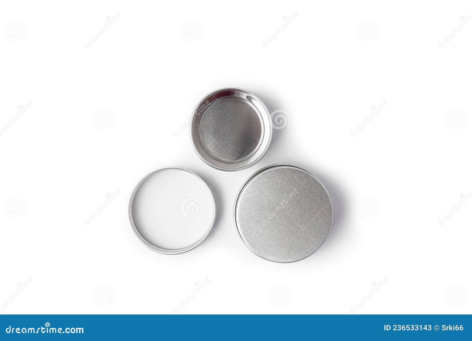 Silver Metal Container for Creme Stock Image - Image of aluminum, gray ...