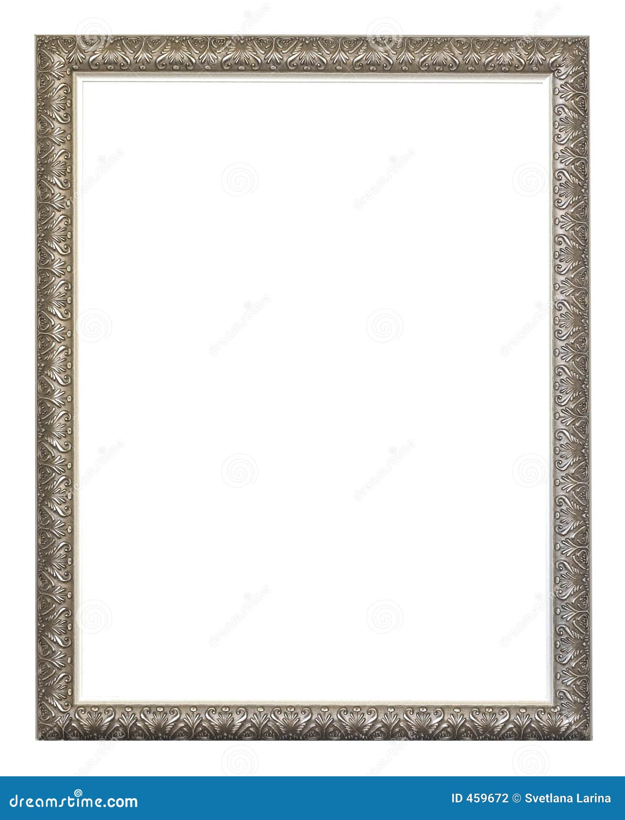 Empty silver ornate frame stock illustration. Illustration of vintage ...