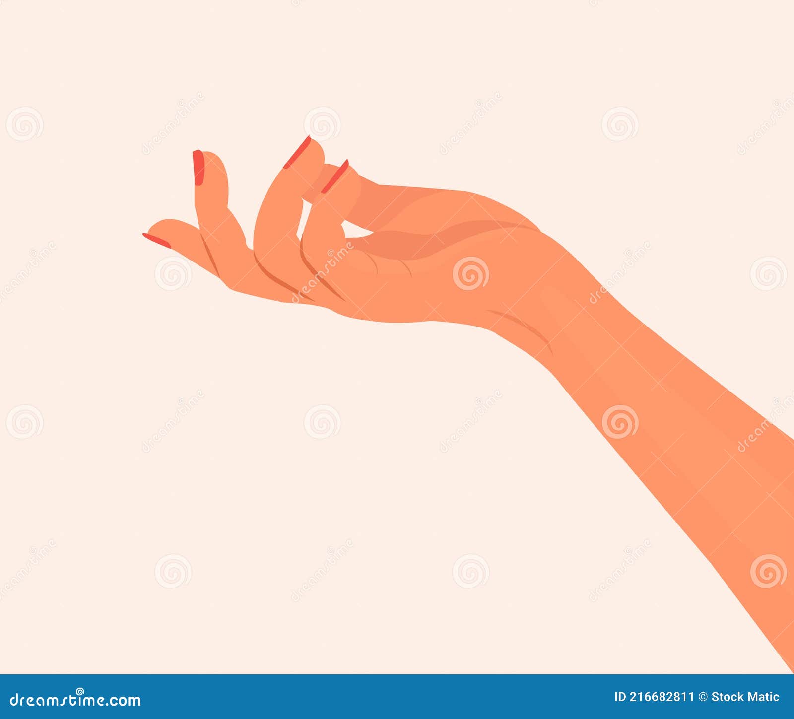 Hand Open Palm for Showing Holding Something. Empty Handful Vector ...