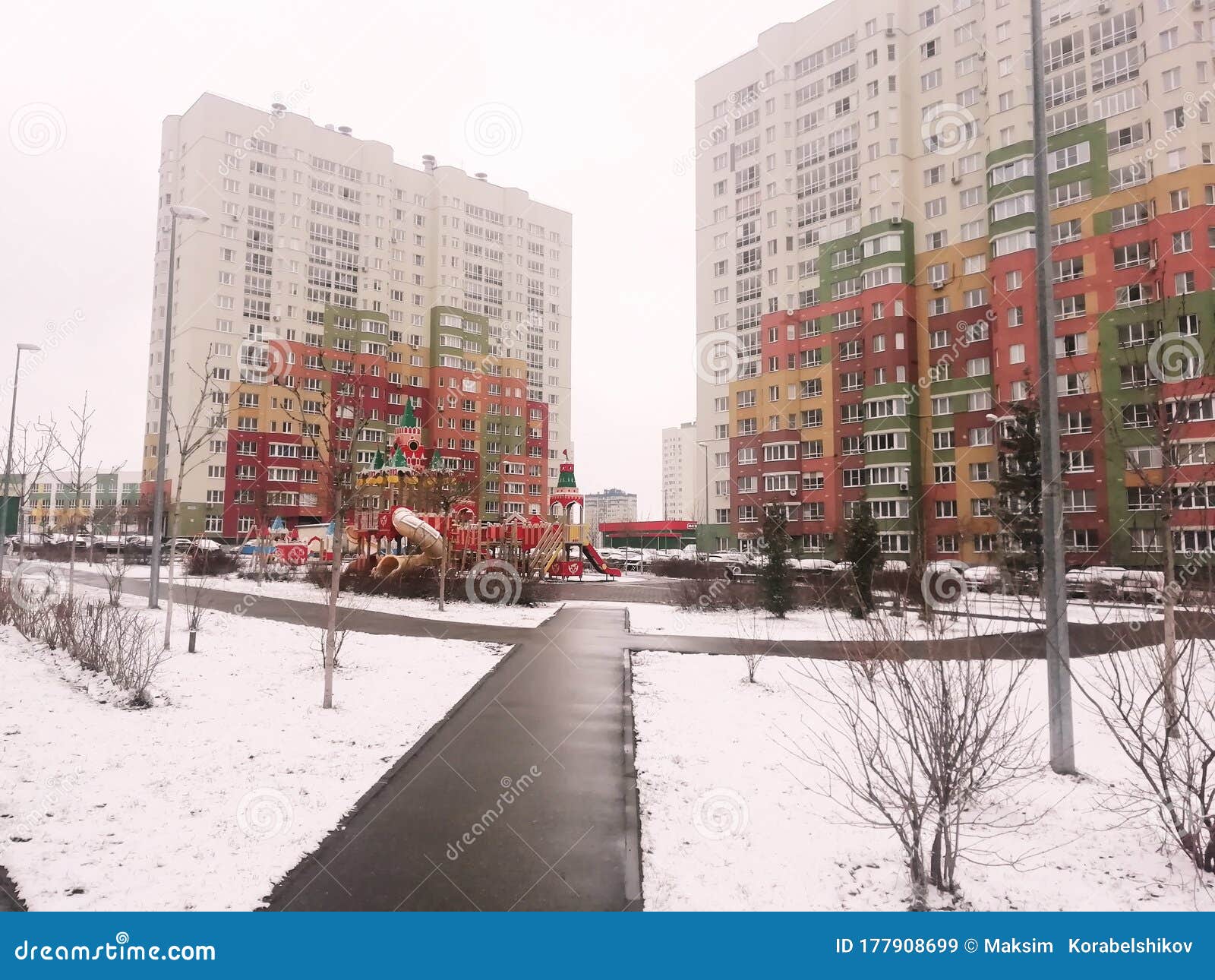 Empty Sites of a Residential Complex of Modern Construction Stock Image ...
