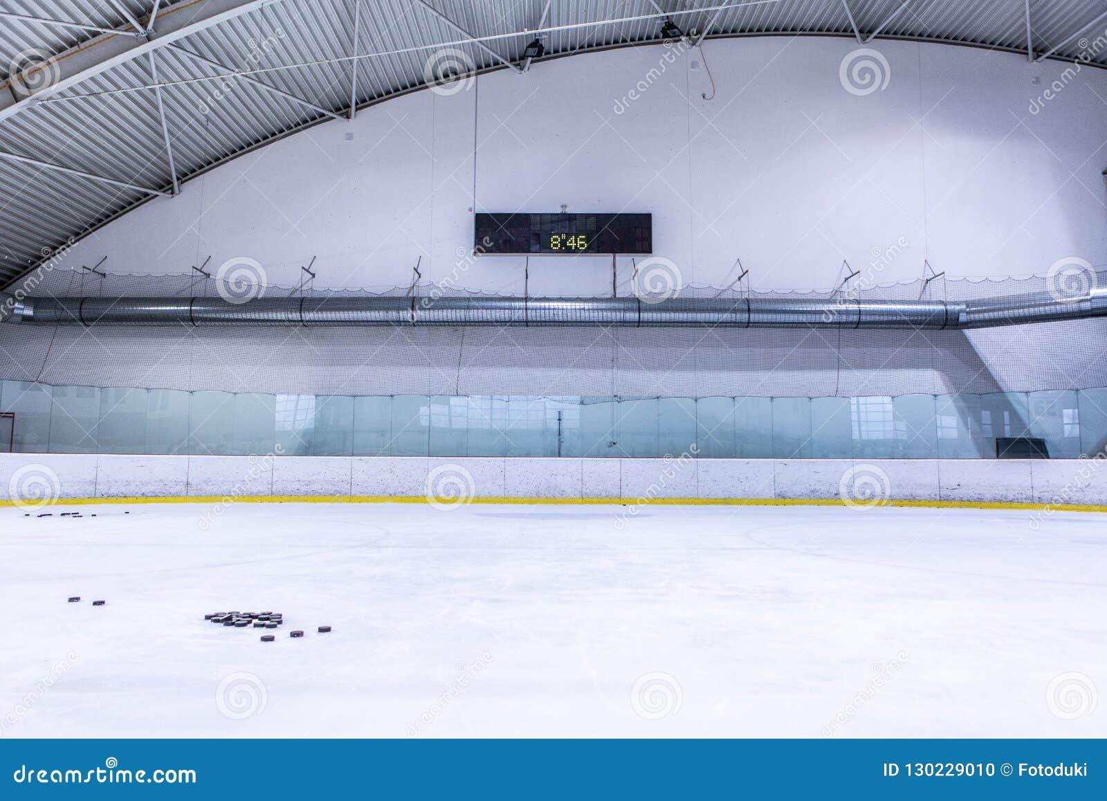 Empty Skating Ice Hockey Rink Stock Photo - Image of snow, hall: 130229010