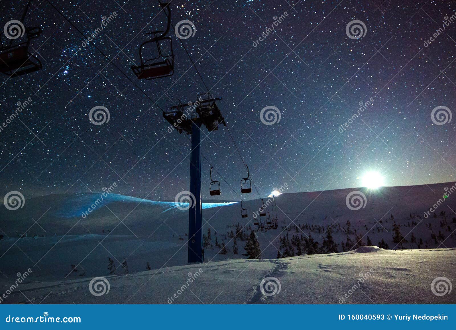 An Empty Ski Resort with Funiculars Stock Image - Image of forest ...