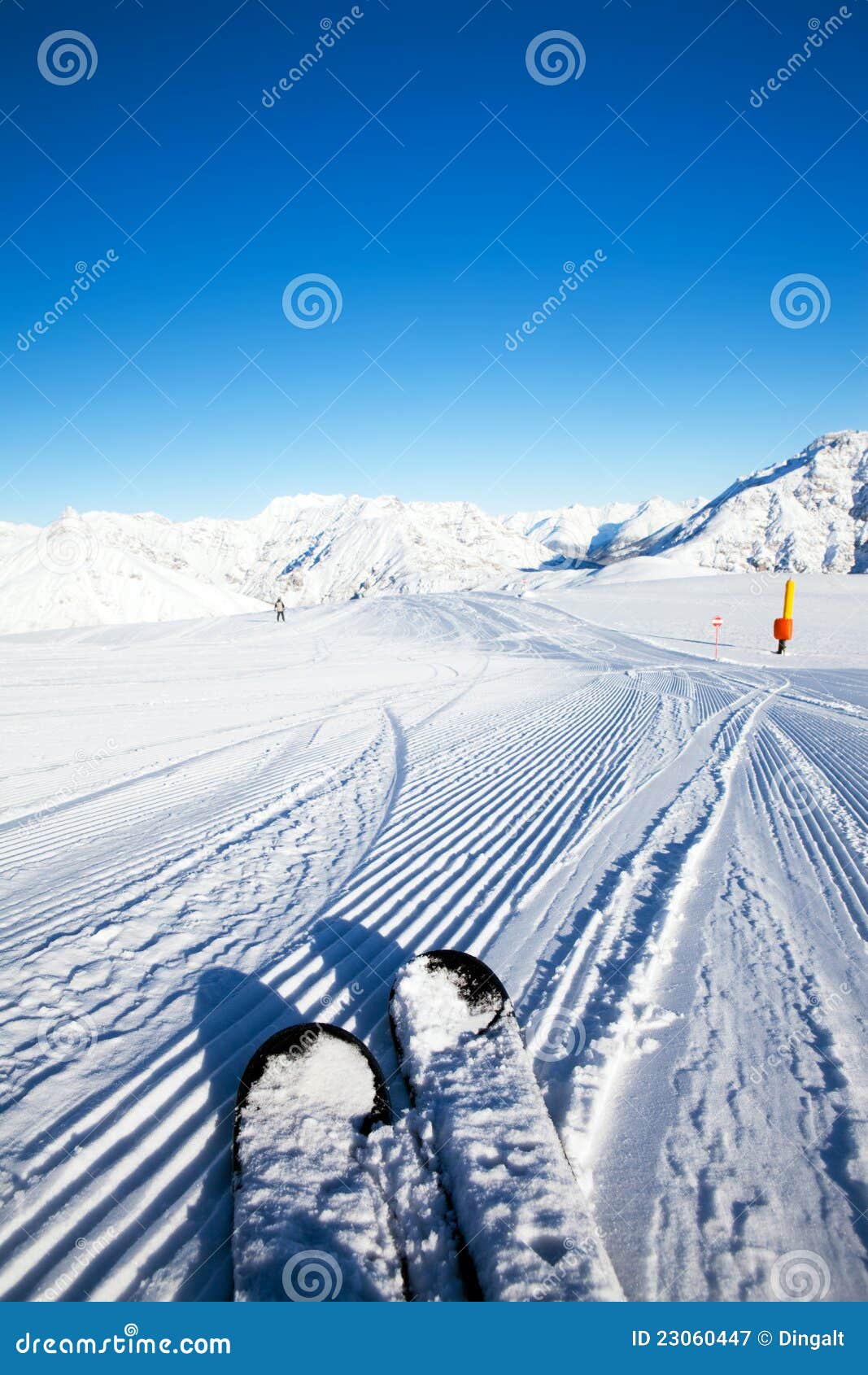 Empty ski slope stock image. Image of active, peak, bright - 23060447