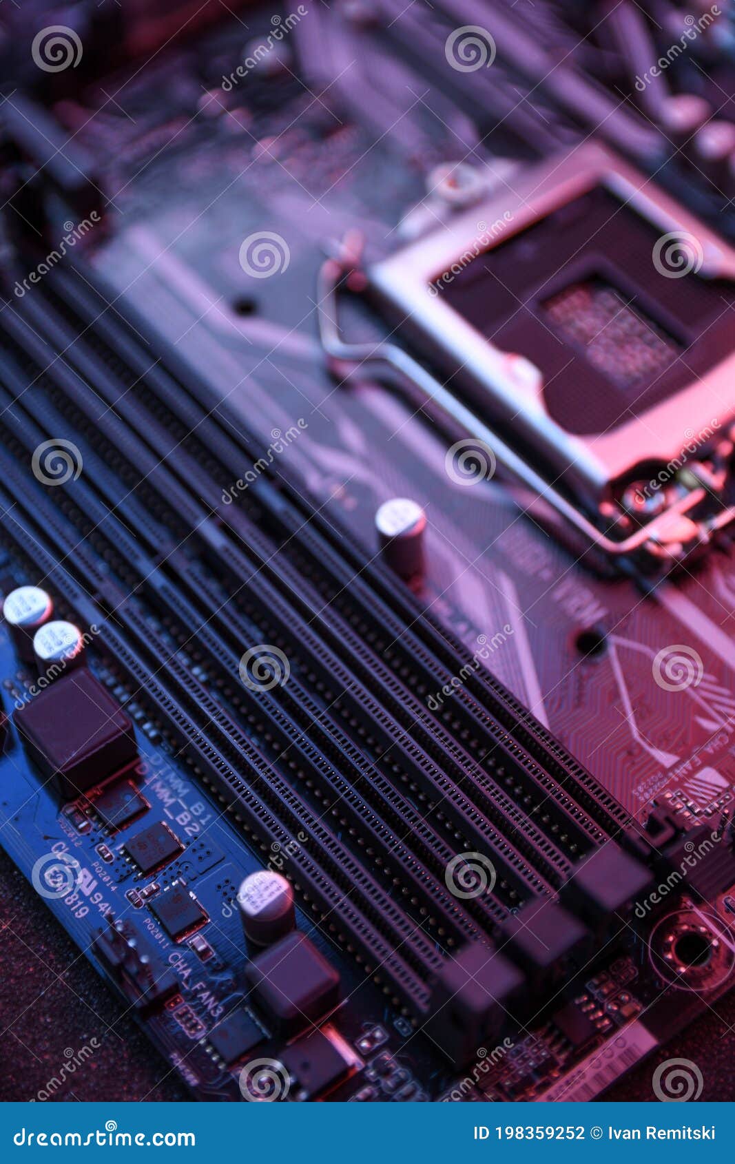 Empty Slots for RAM on the Motherboard Stock Photo - Image of ...