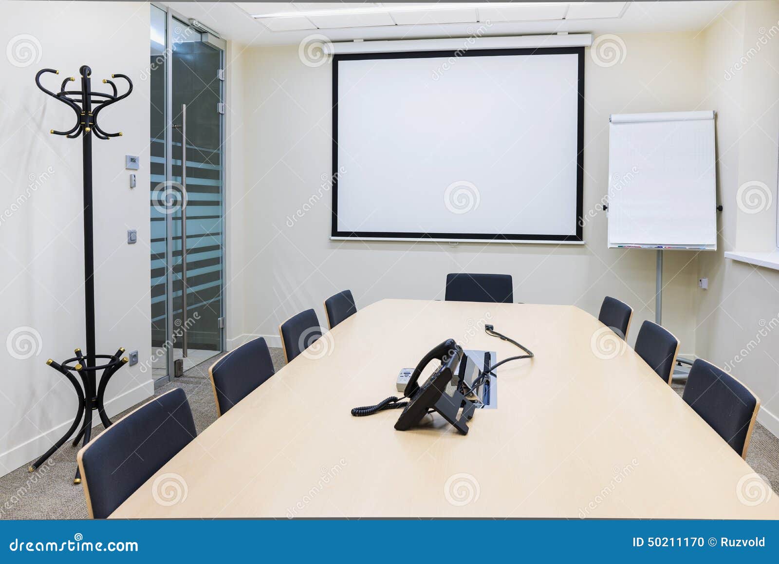 Empty Small Bright Meeting Room Stock Photo - Image of inside, light ...