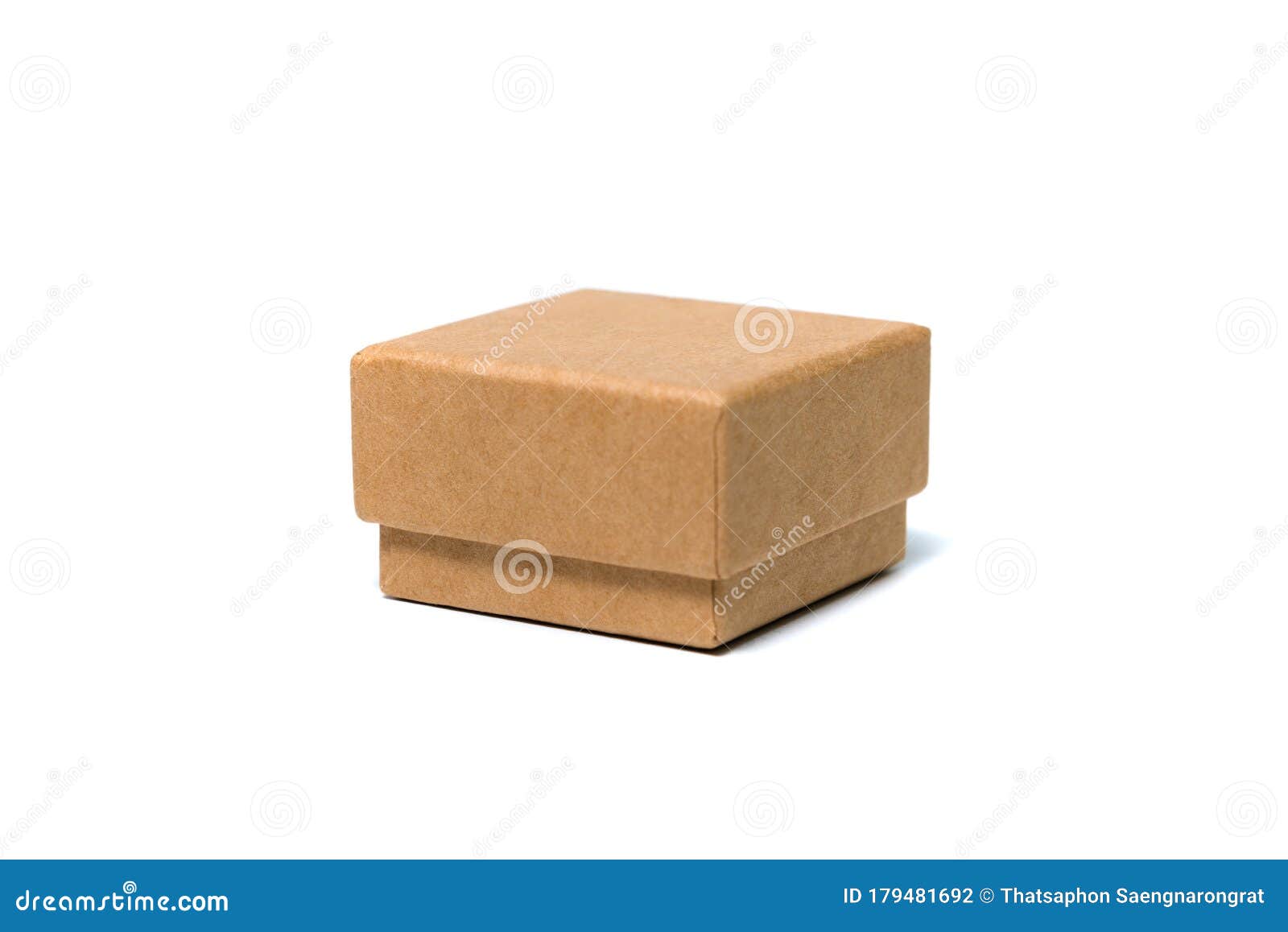 Empty Small Brown Cardboard Box with Lid for Mock Up Isolated on White ...