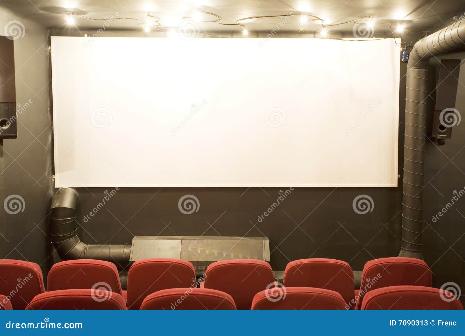 Empty Small Cinema Auditorium Stock Image - Image of cinema, spotlight ...