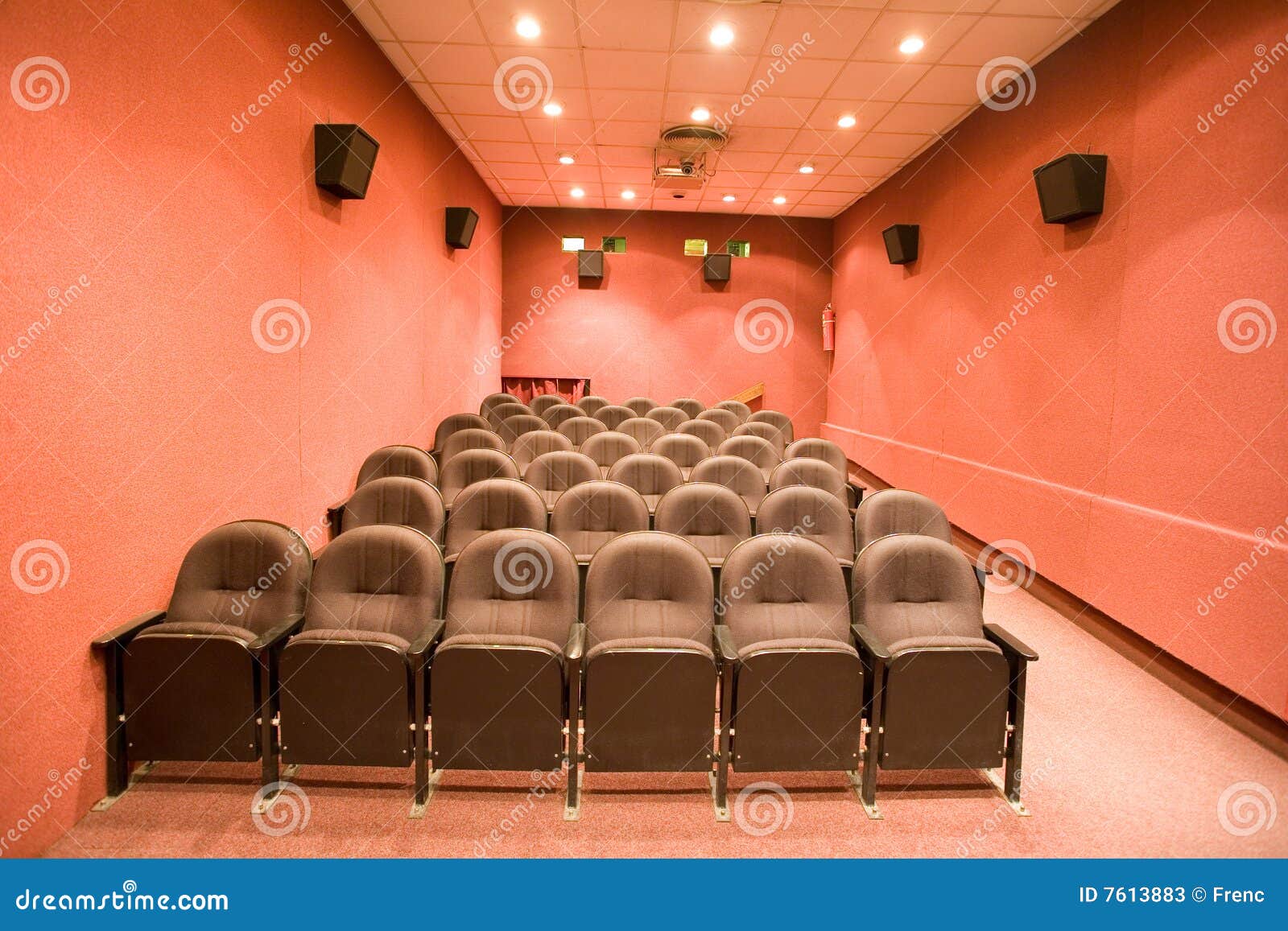 Empty Small Cinema Auditorium Stock Image - Image of audience, movie ...