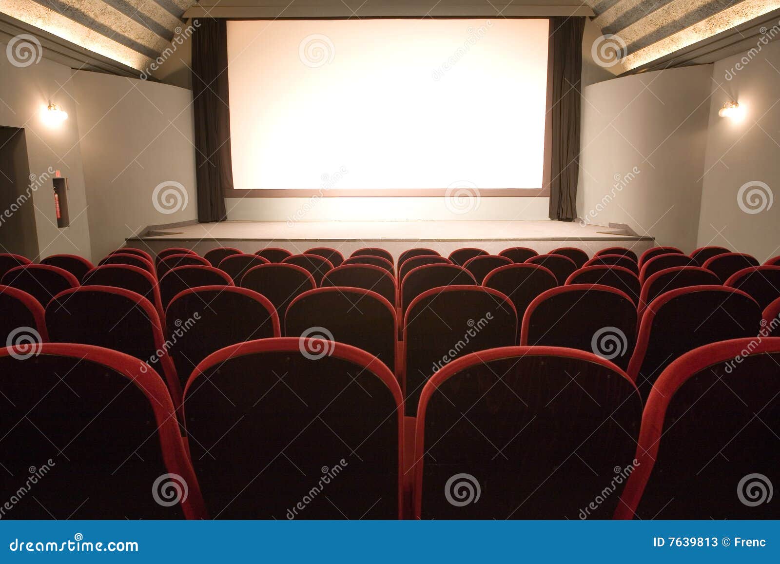 Empty Small Cinema Auditorium Stock Image - Image of seat, movie: 7639813