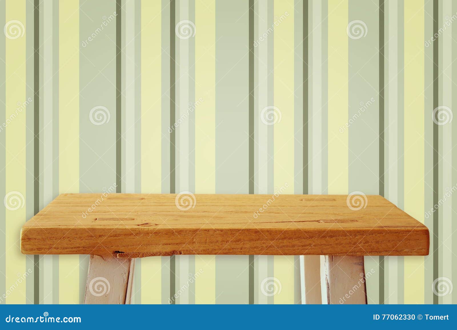Empty Small Table in Front of Retro Background Stock Photo - Image of ...