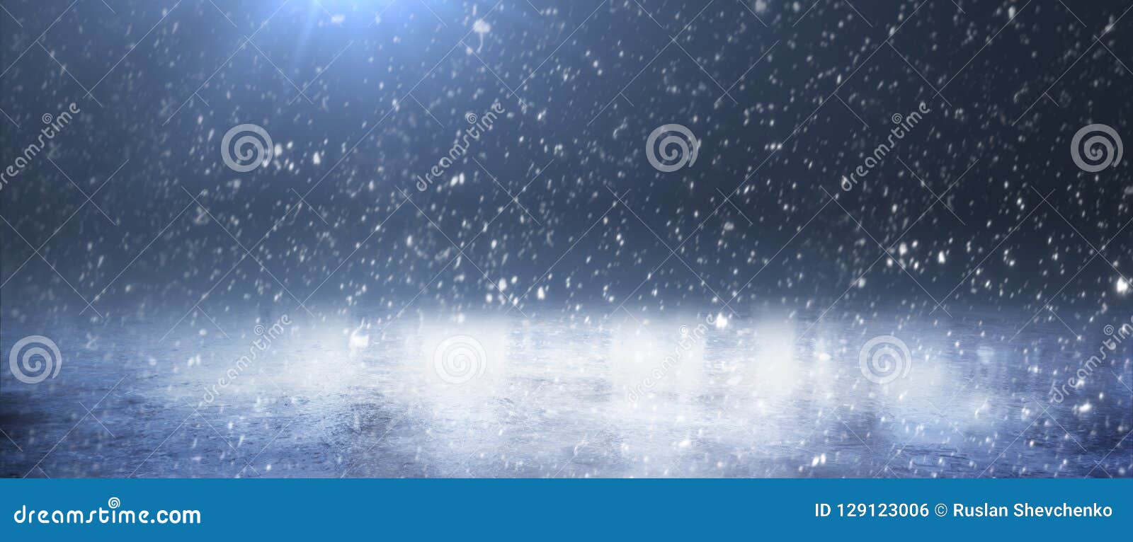Empty Snow Rink. Snowy Winter. Background Stock Photo - Image of disco ...