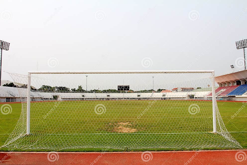 Empty Soccer Goal stock image. Image of goalie, stand - 154659413