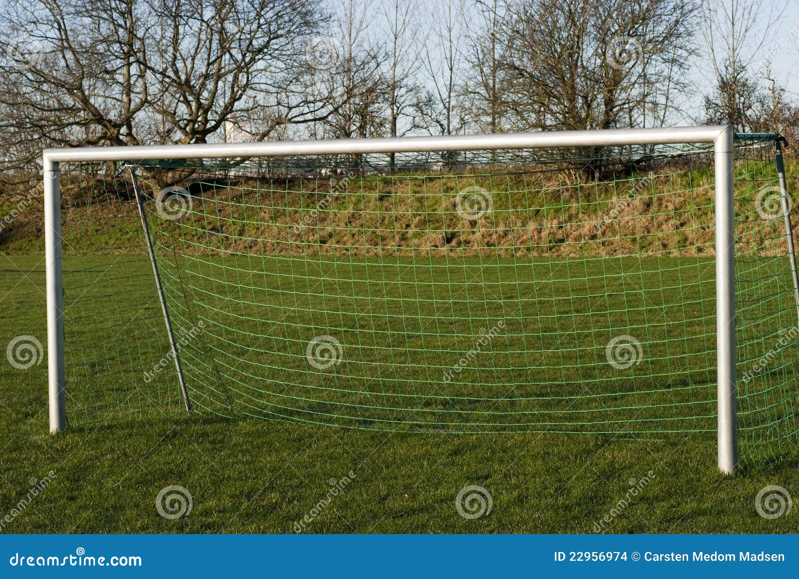 Empty soccer goal stock photo. Image of lawn, success - 22956974