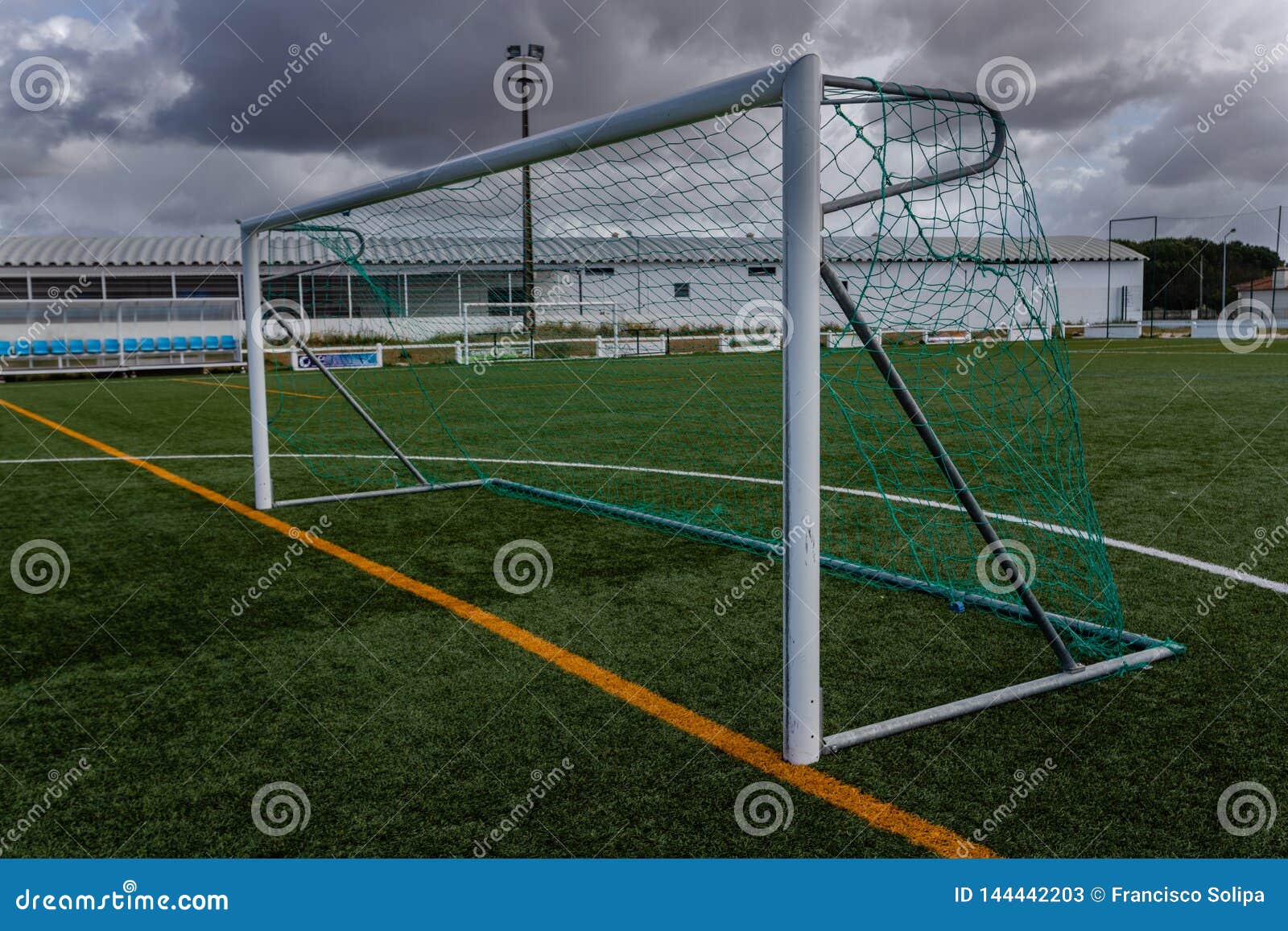 Empty Soccer Goal and a Beautiful Clouded Sky Stock Image - Image of ...