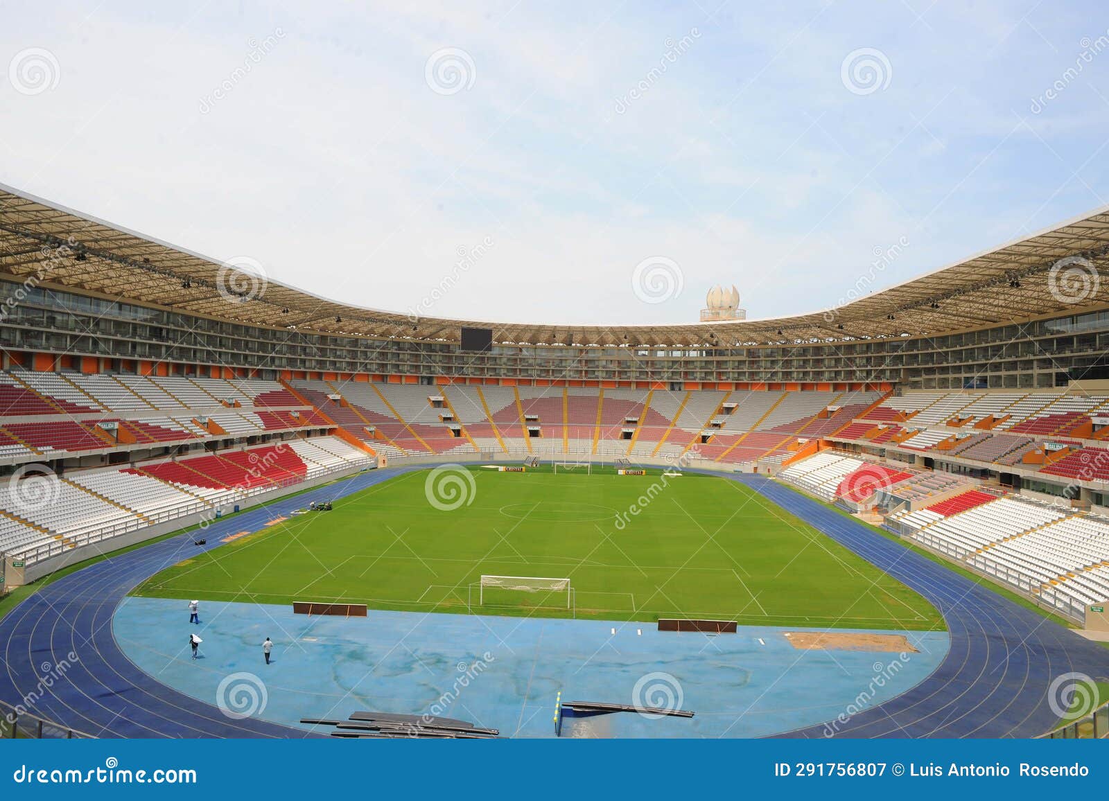 Empty Soccer Stadium in Lima Peru Stock Image - Image of peru, grass ...