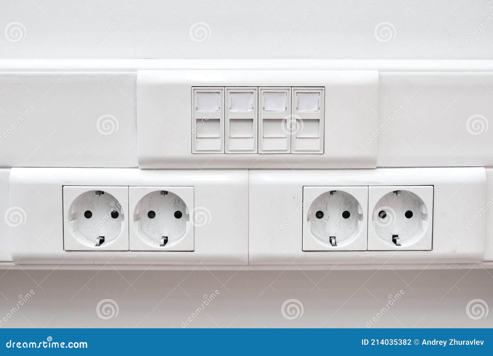 Empty Sockets without LAN Wires and Electrical Cables Stock Photo ...