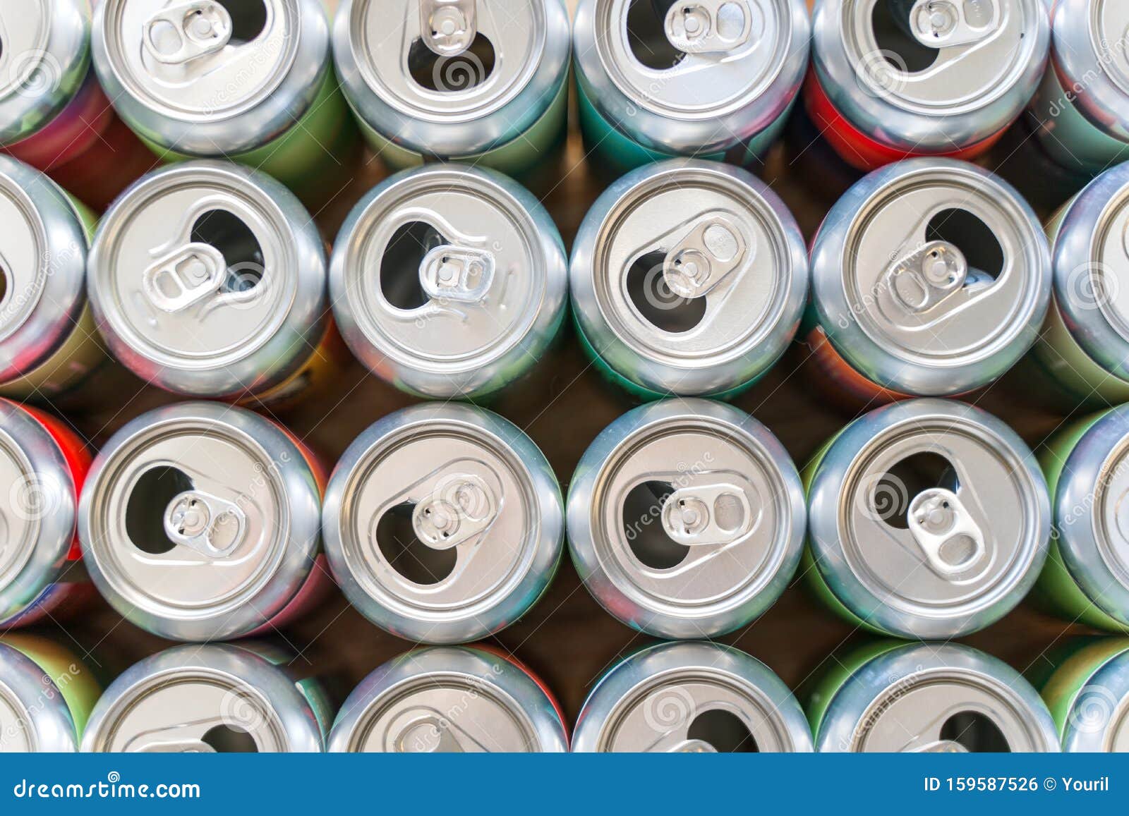 Empty Soft Drink, Beer Can Closeup Pattern Stock Photo - Image of beer ...
