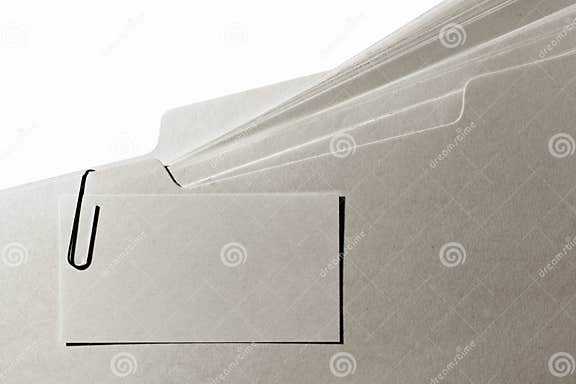 Empty Space Blank Business Card on Office Folder Stock Image - Image of ...