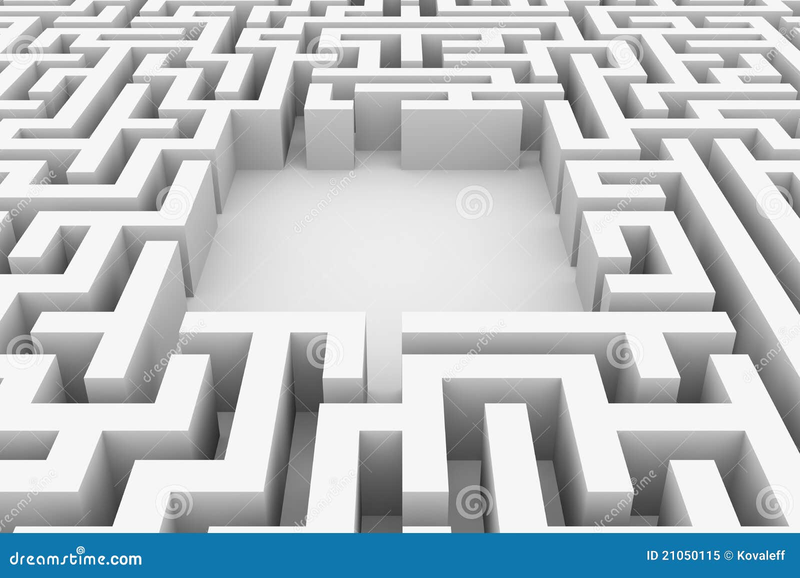 Empty Space in the Endless Maze Stock Illustration - Illustration of ...