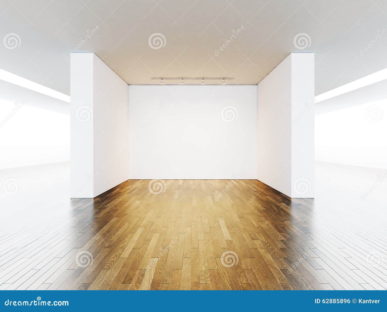 Empty Space for Exhibit, Lamp on the Wall Stock Photo - Image of ...
