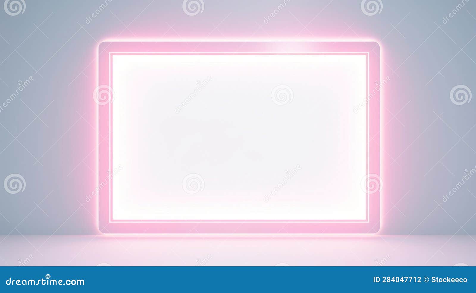 Minimalist Pink and White Neon Light Frame Animation Stock Illustration ...