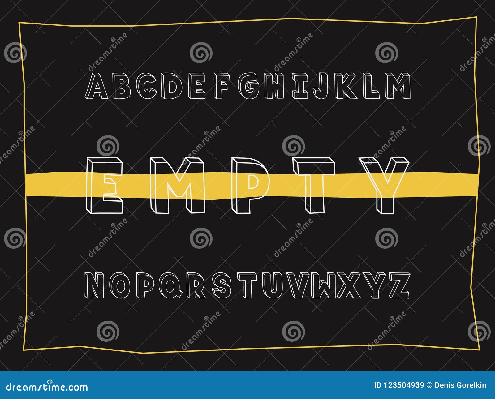 Empty Bold Font. Vector Alphabet Stock Vector - Illustration of ...