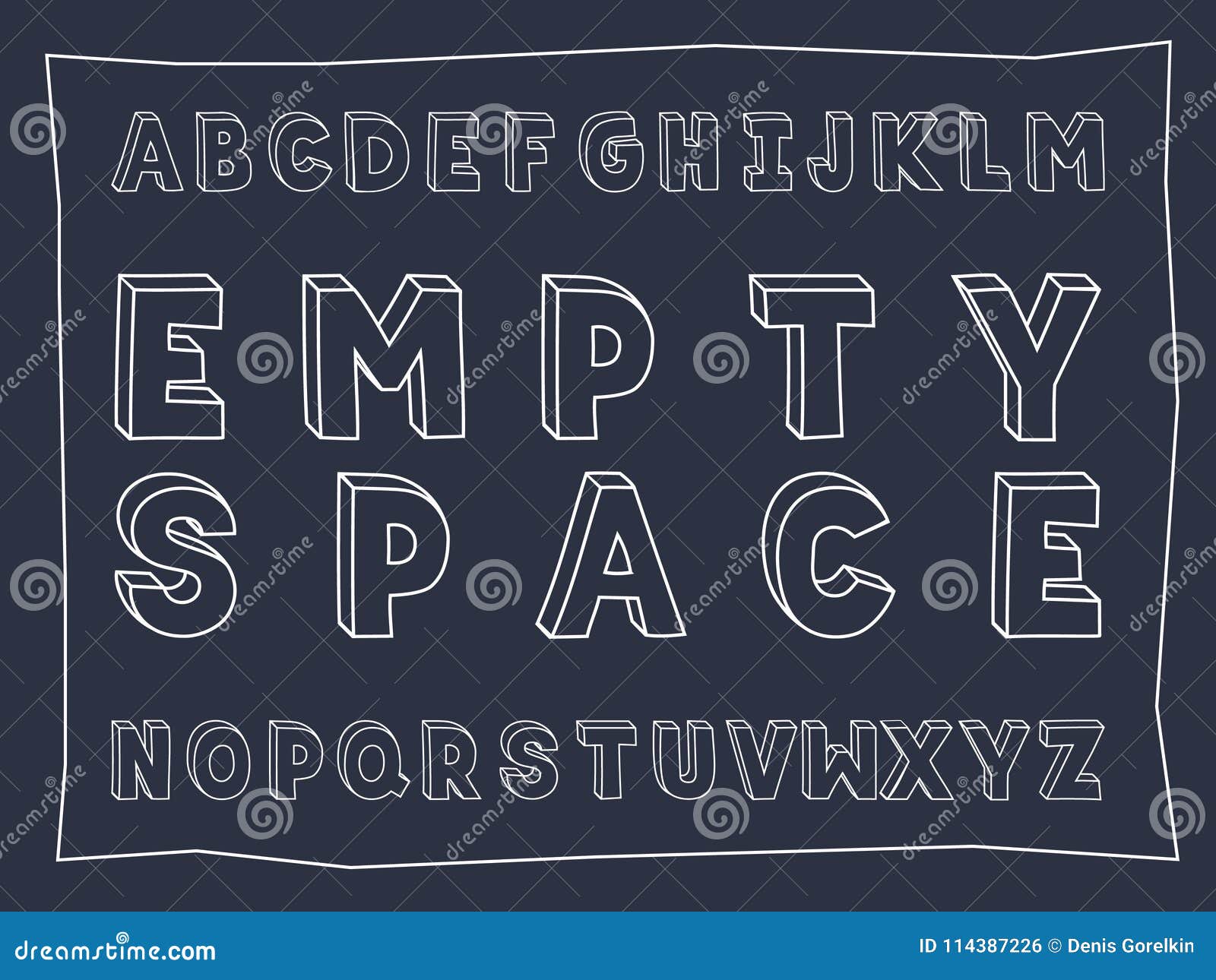 Empty Space Handwritten Bold Font. Stock Vector - Illustration of ...