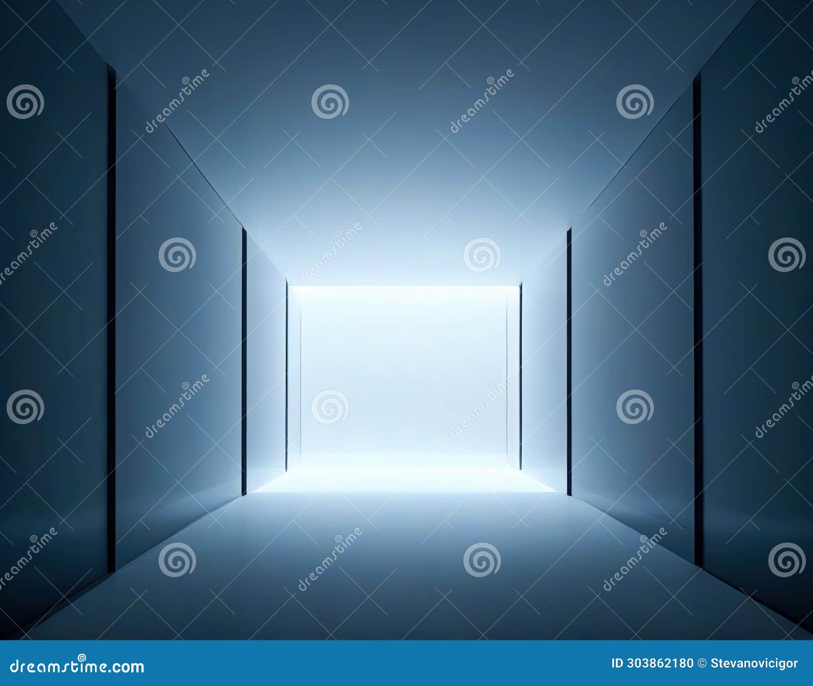 Empty Space, Long Corridor As Exit To the Light Stock Illustration ...