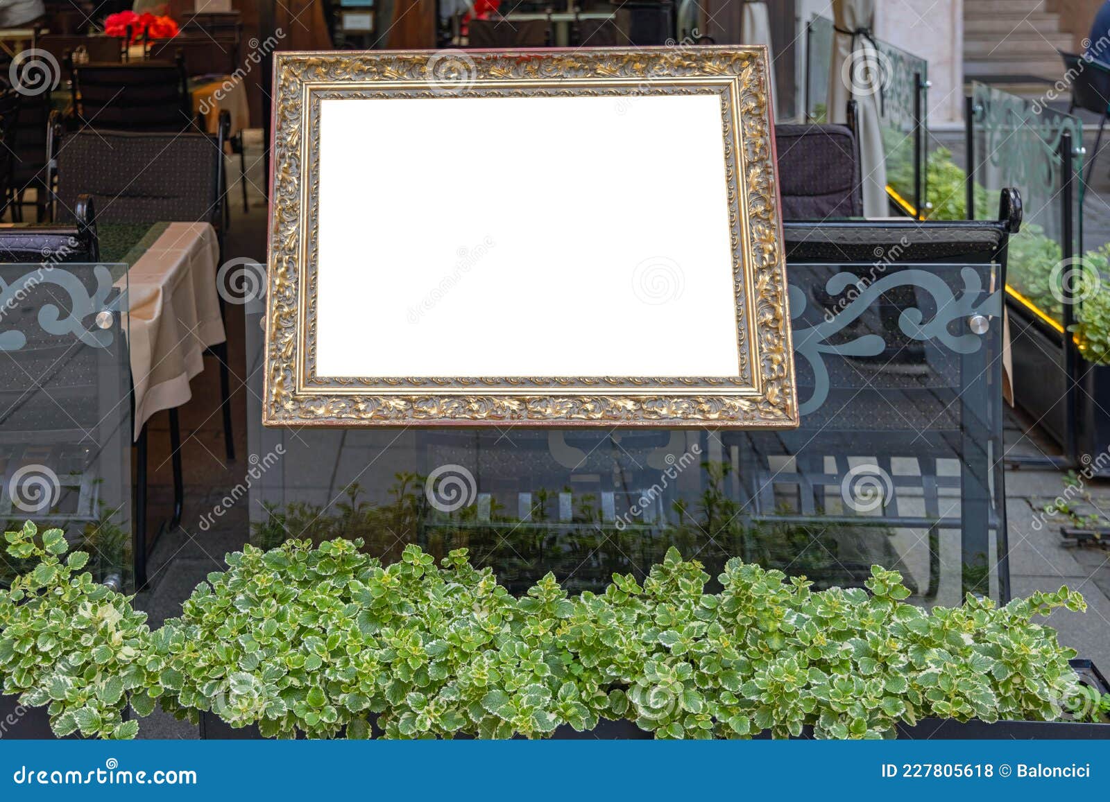 Picture Frame Restaurant stock photo. Image of gold - 227805618