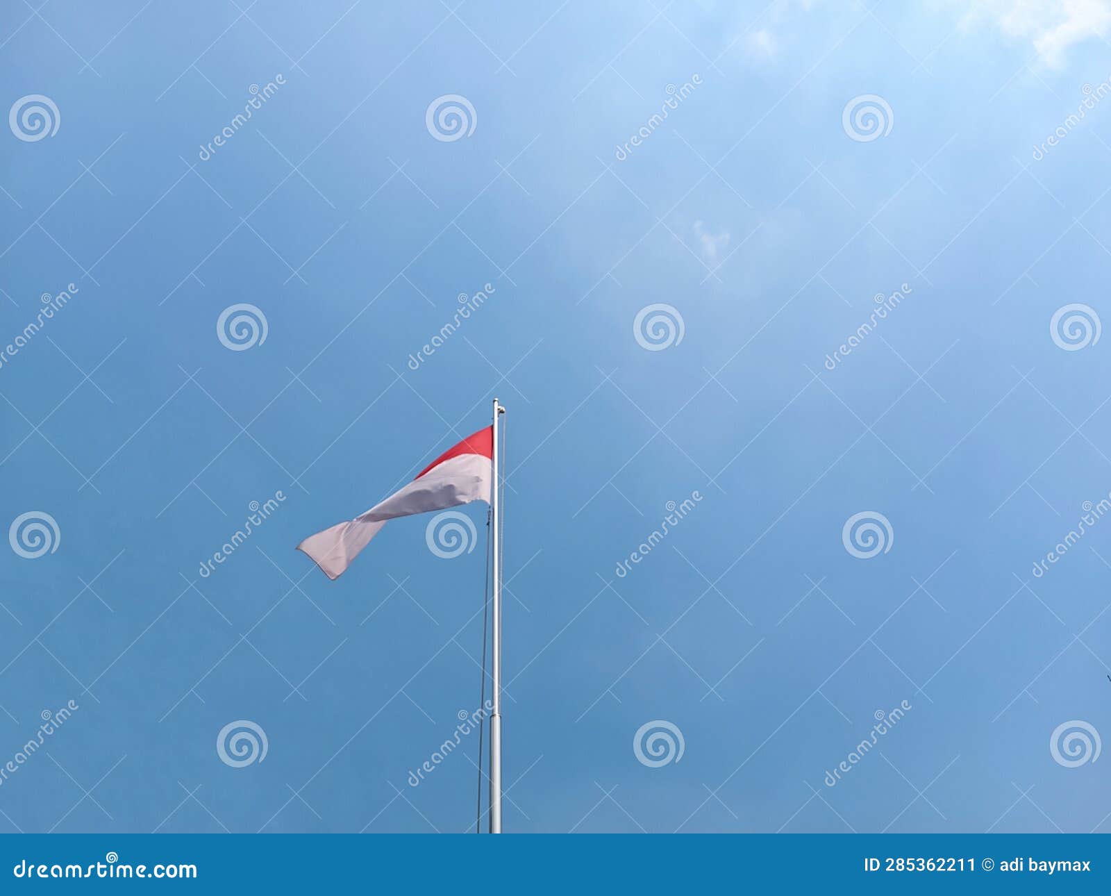 Empty Space. Negative Space. Red and White Indonesian Flag Fluttering ...