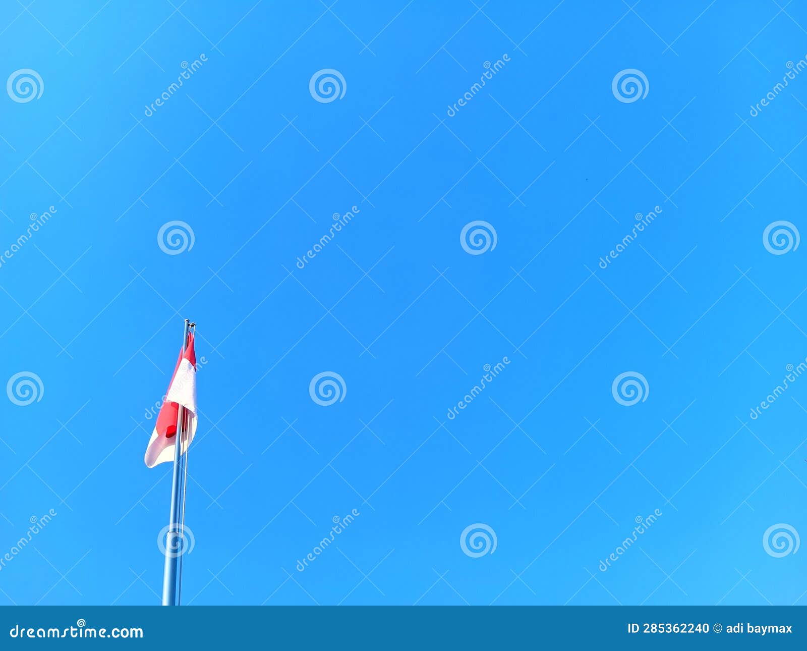 Empty Space. Negative Space. Red and White Indonesian Flag Fluttering ...