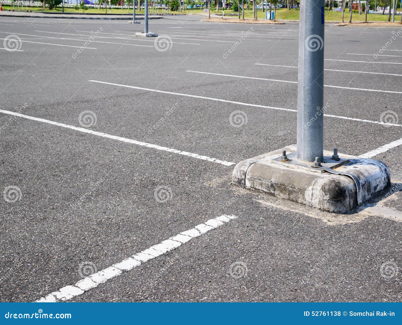 Empty Space Parking Lot Outdoor in Public Park Stock Photo - Image of ...