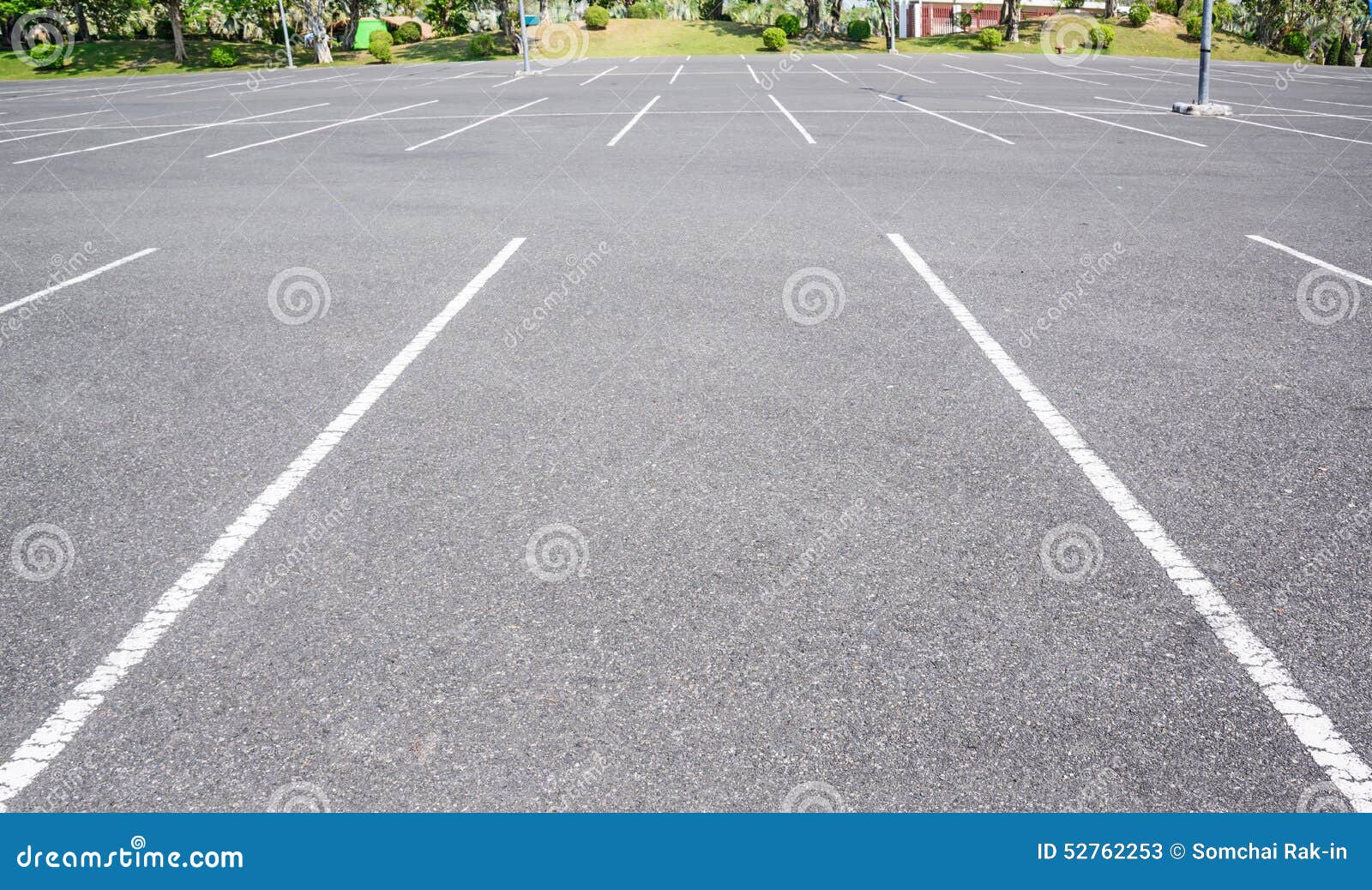 Empty Space Parking Lot Outdoor in Public Park. Stock Image - Image of ...